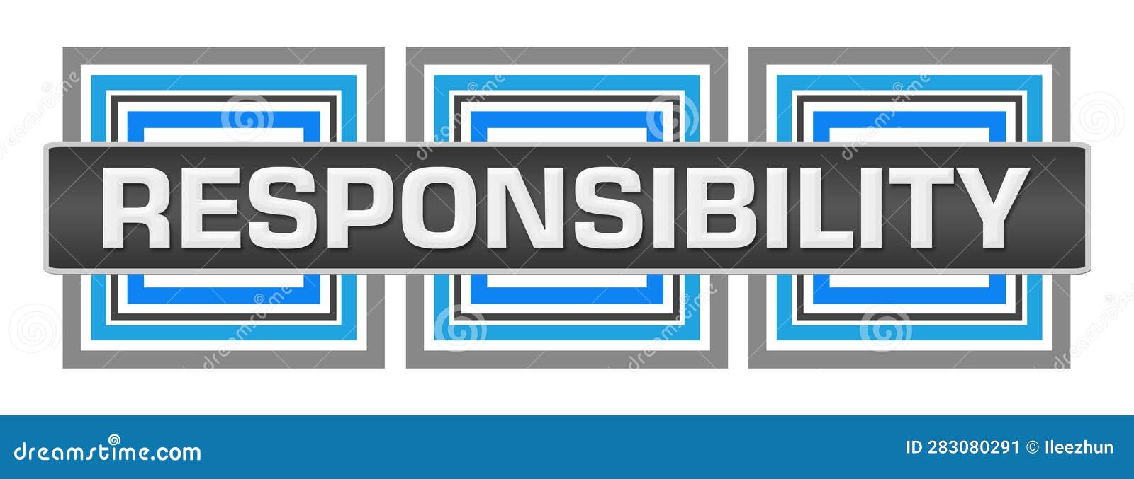 Responsibility Blue Grey Border Squares Horizontal Stock Illustration ...