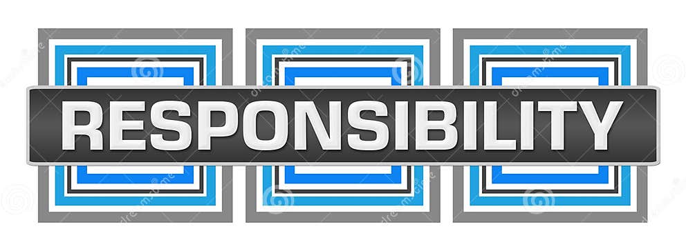 Responsibility Blue Grey Border Squares Horizontal Stock Illustration ...