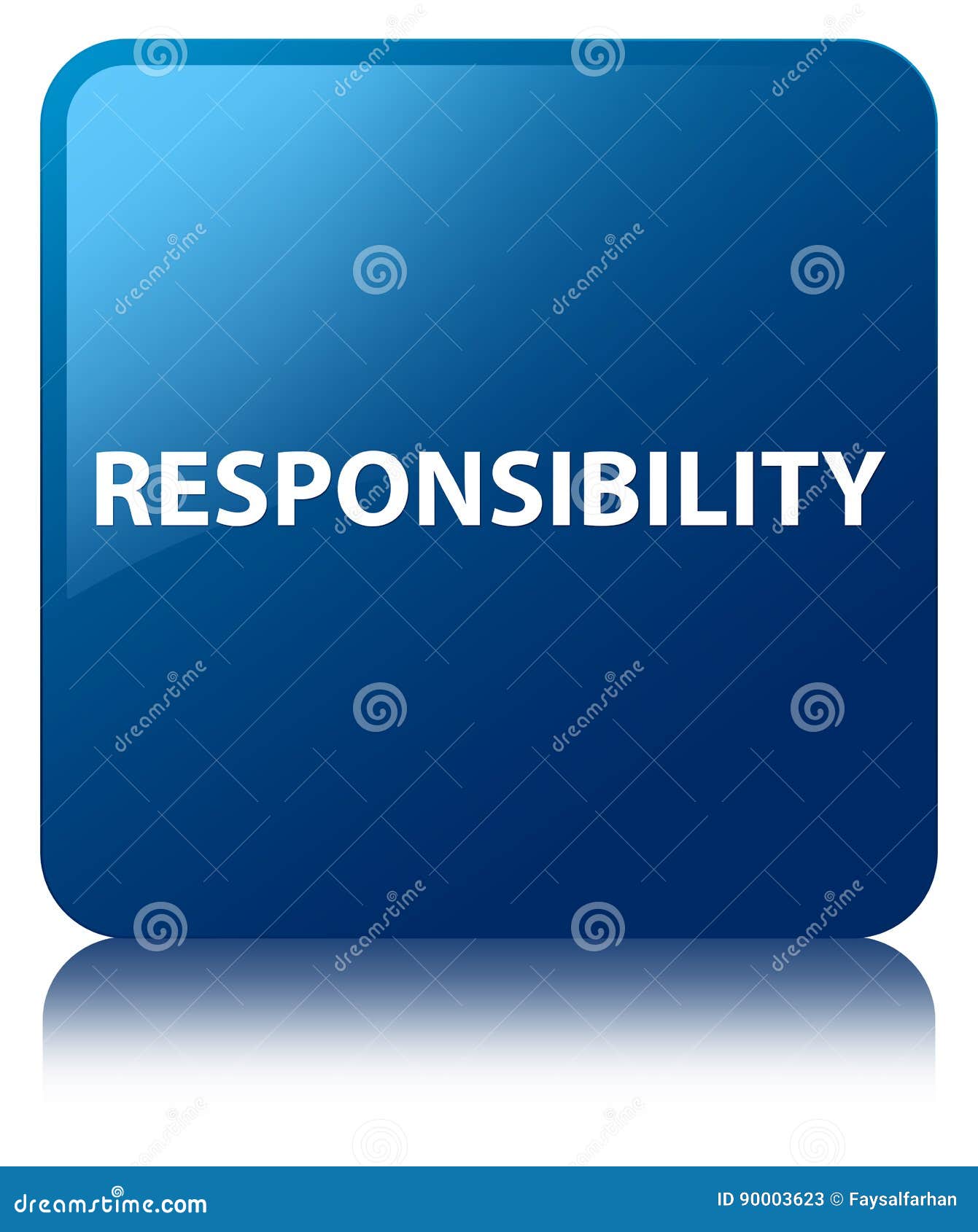 Responsibility Blue Square Button Stock Illustration - Illustration of ...
