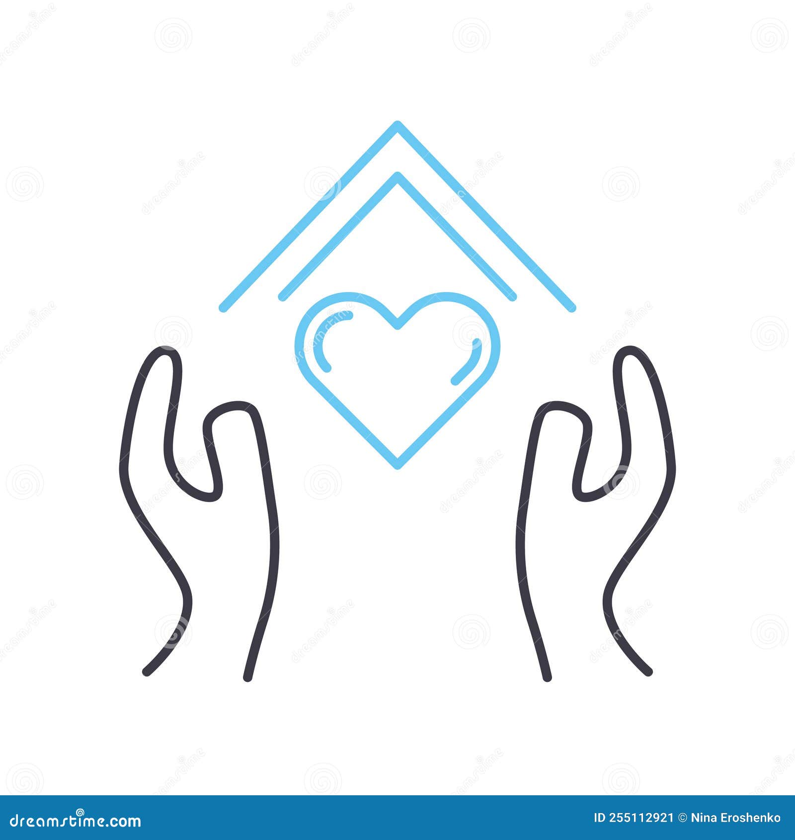 Responsibility and Caring Line Icon, Outline Symbol, Vector ...