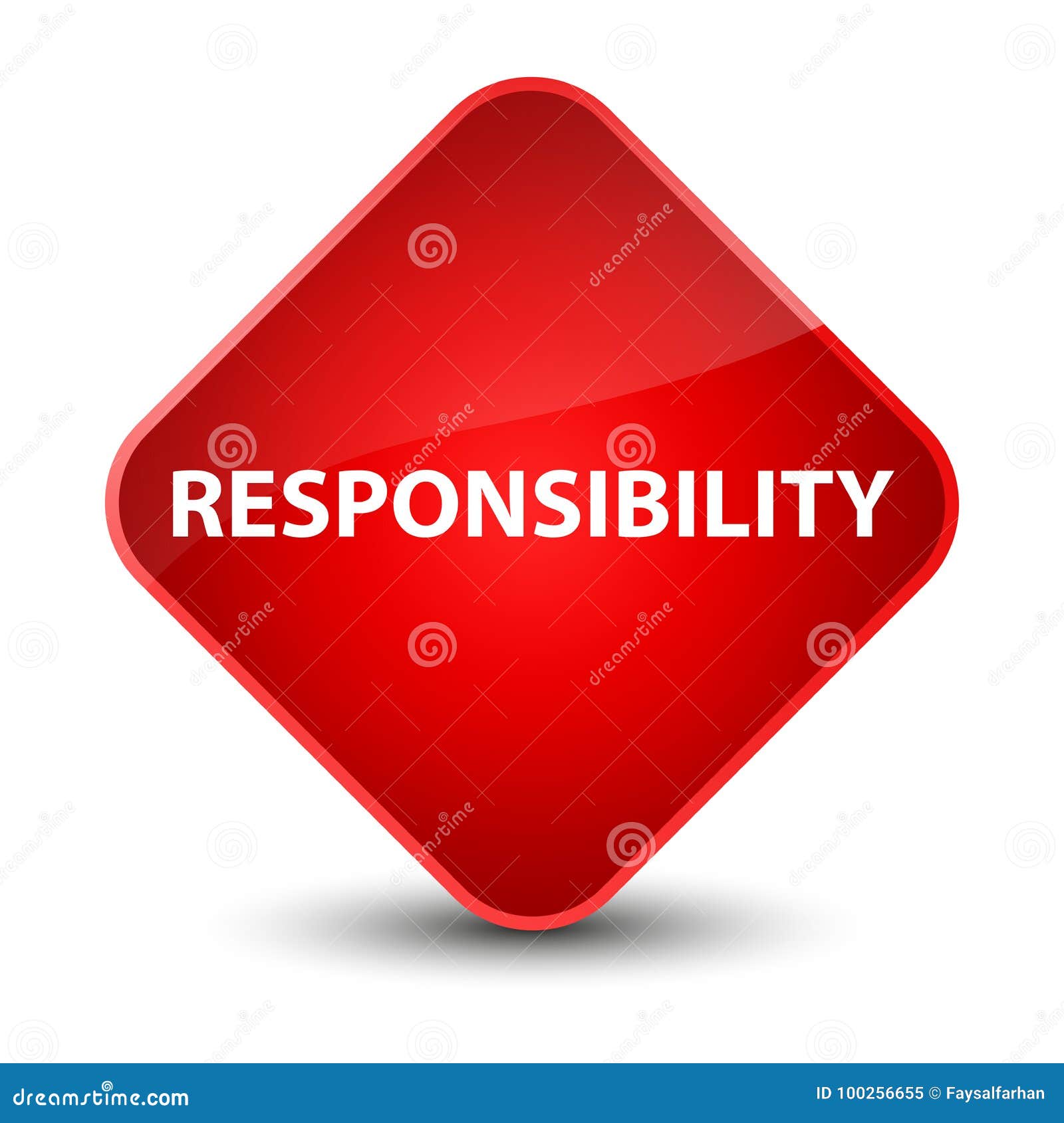 Responsibility Elegant Red Diamond Button Stock Illustration ...
