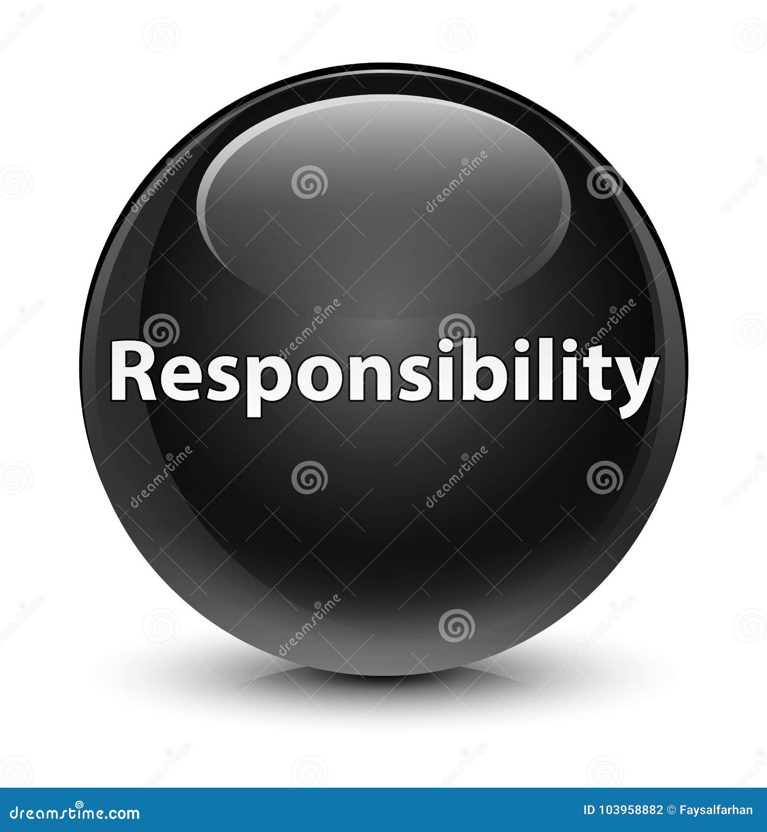 Responsibility Glassy Black Round Button Stock Illustration ...