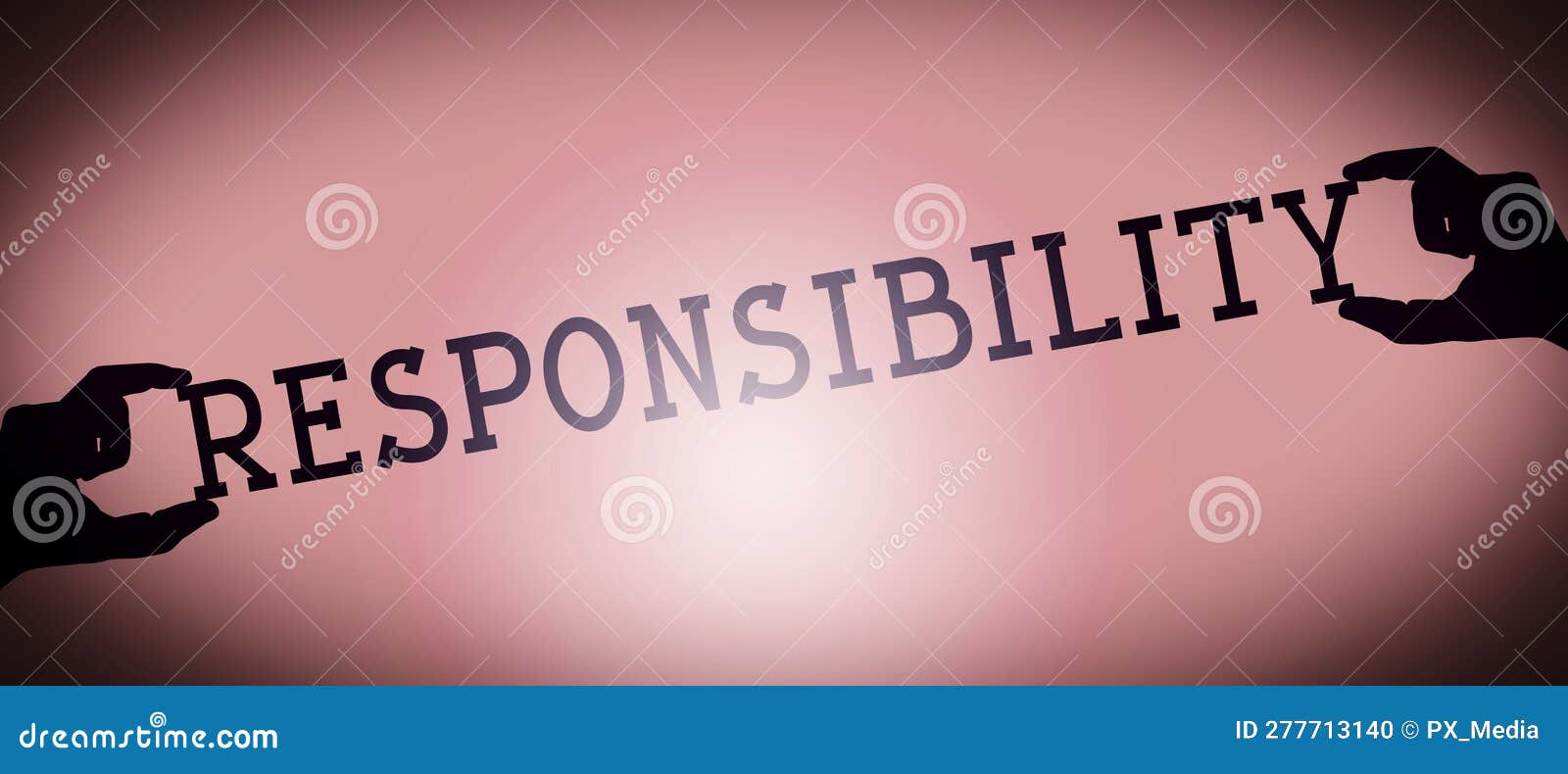 Responsibility - Human Hands Holding Black Silhouette Word Stock ...