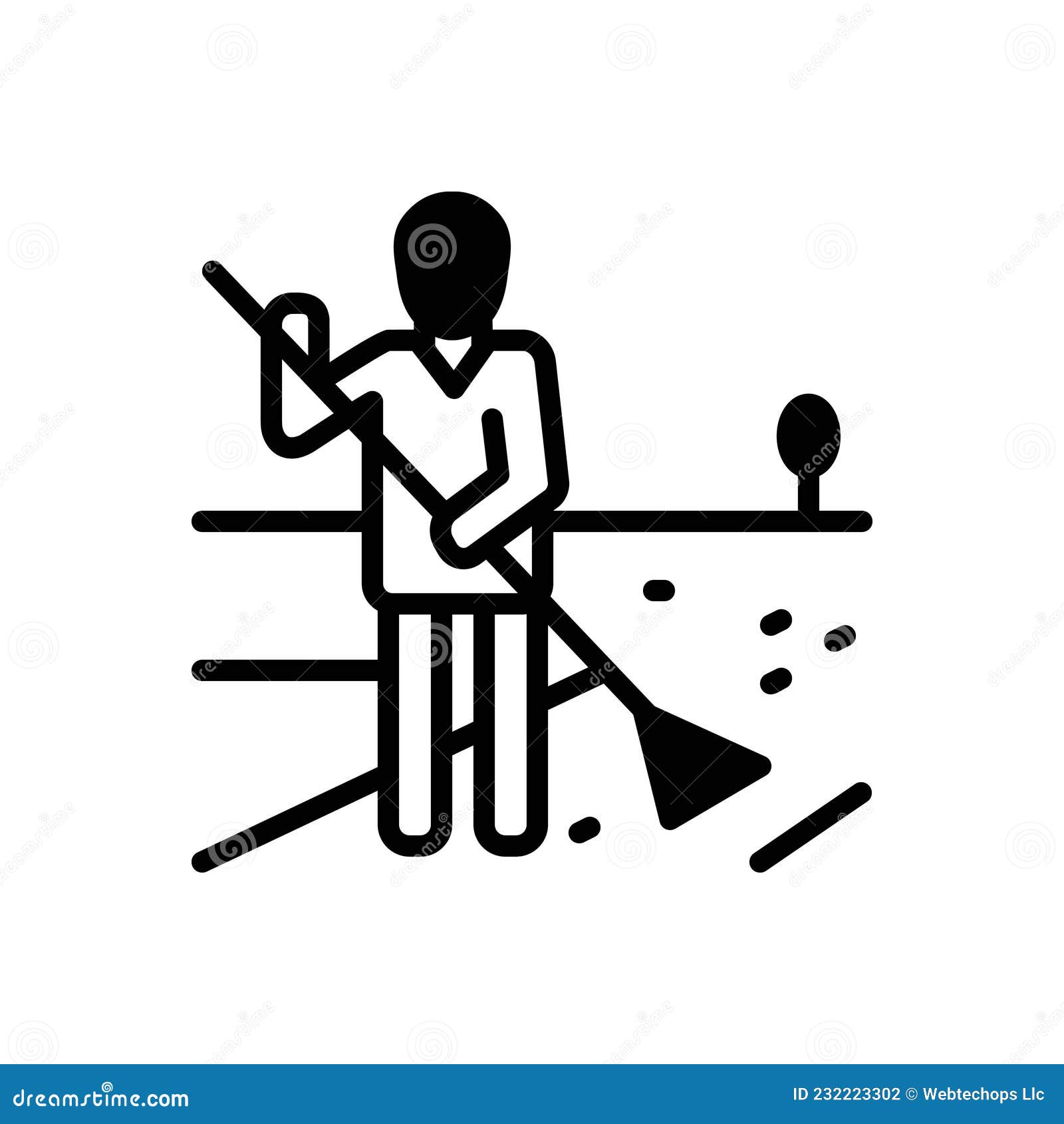 Black Solid Icon for Responsibility, Authority and Swabber Stock Vector ...