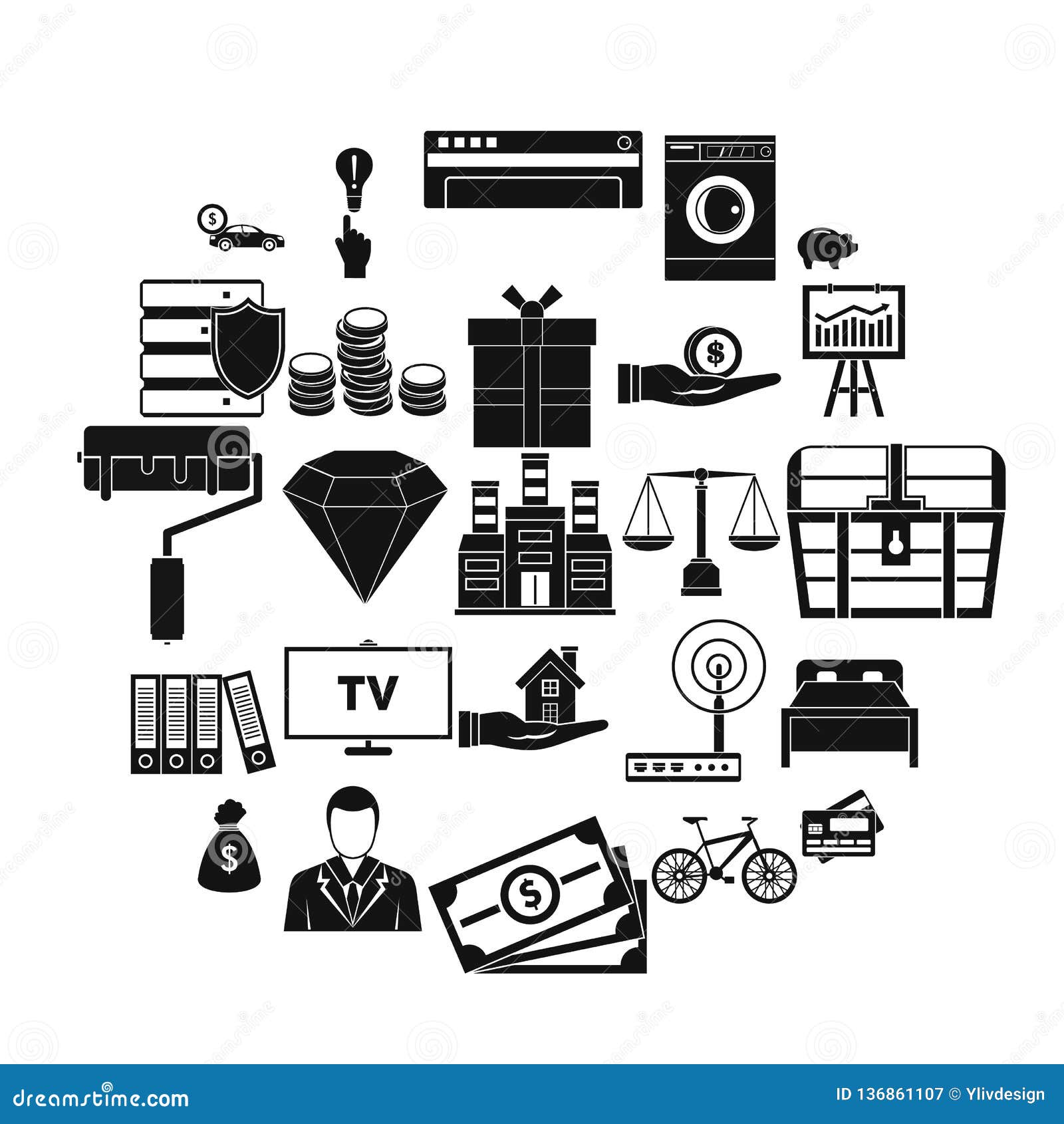 Responsibility Icons Set, Simple Style Stock Vector - Illustration of ...