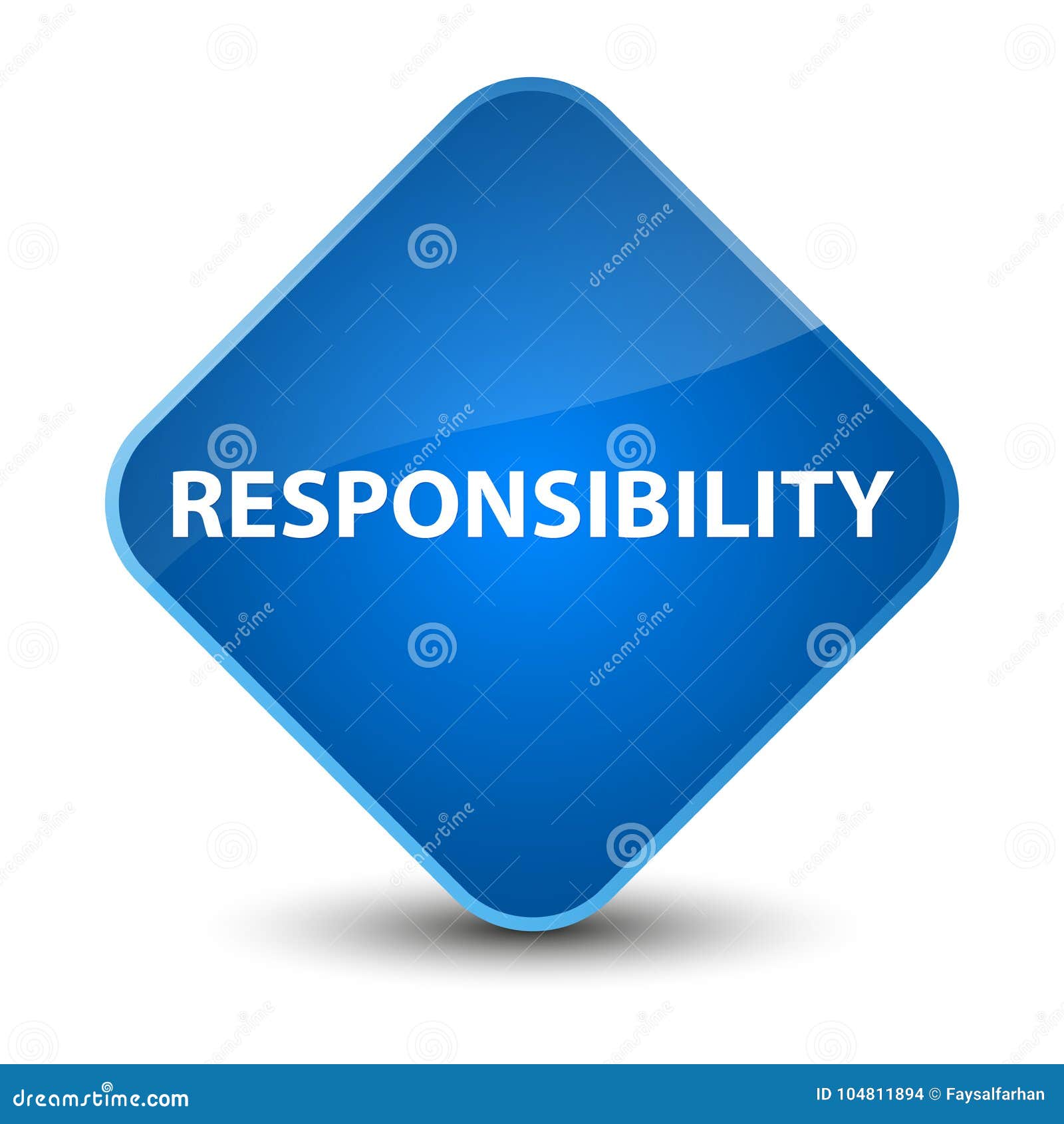 Responsibility Elegant Blue Diamond Button Stock Illustration ...