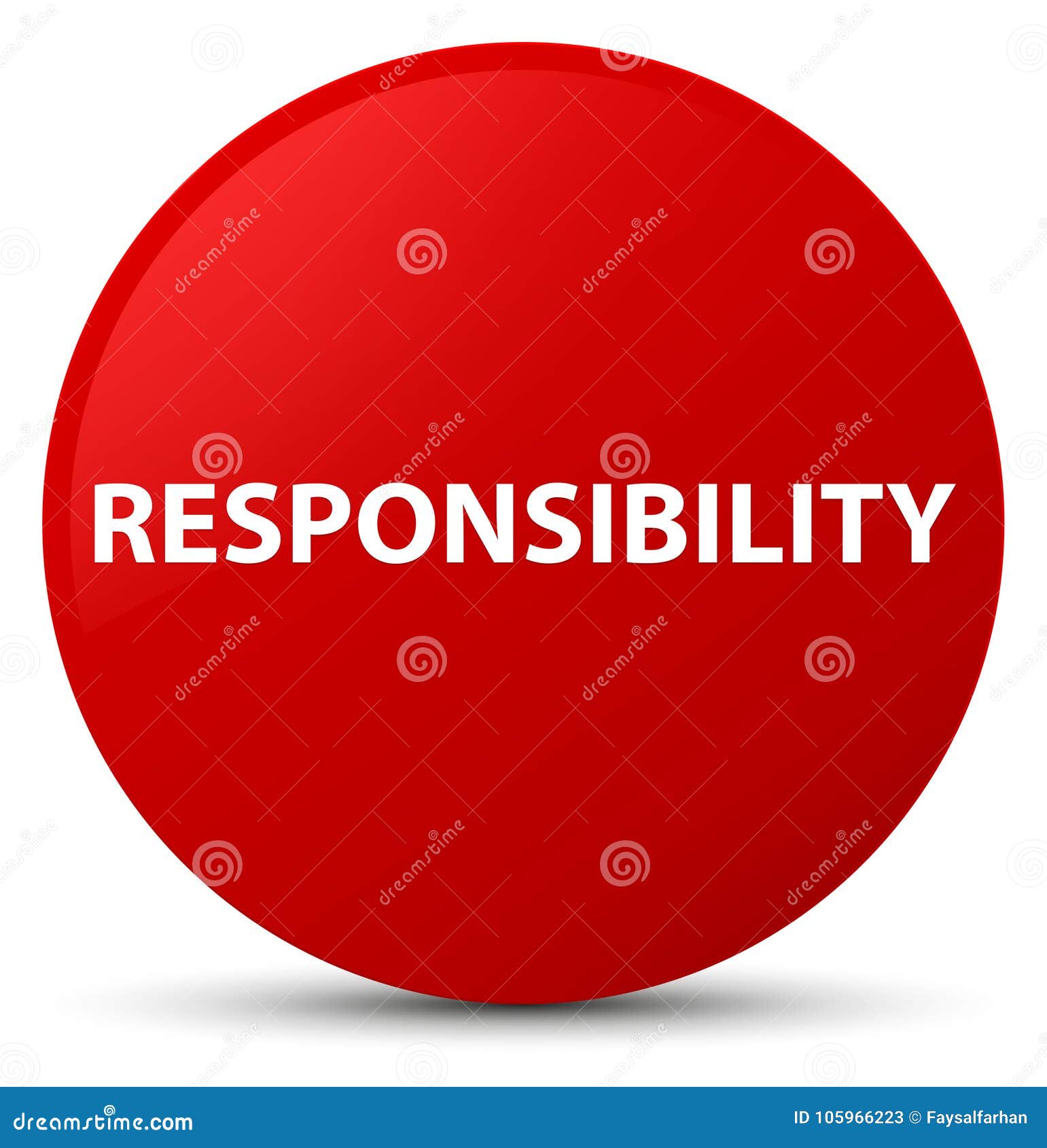 Responsibility Red Round Button Stock Illustration - Illustration of ...