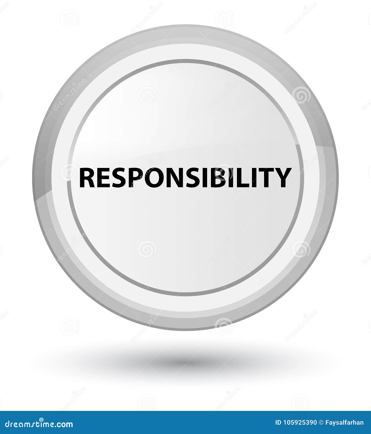 Responsibility Prime White Round Button Stock Illustration ...