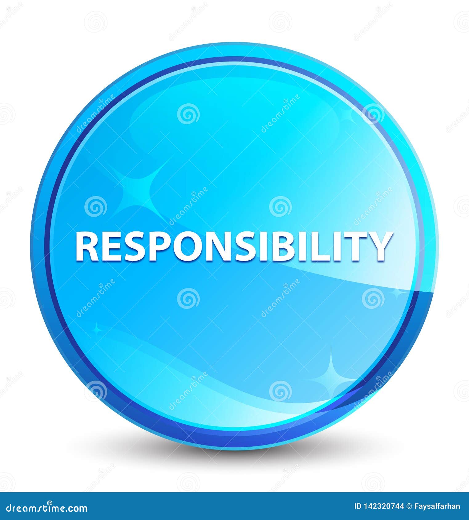 Responsibility Splash Natural Blue Round Button Stock Vector ...
