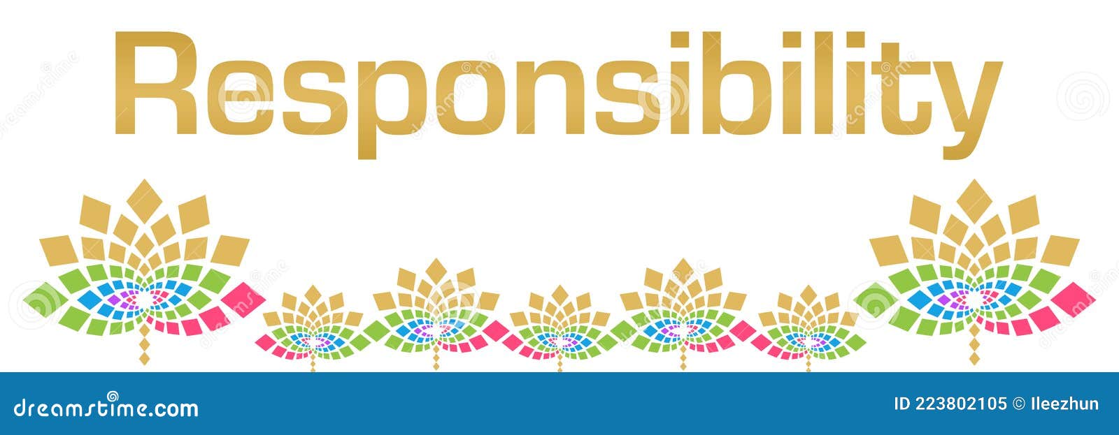 Responsibility Colorful Floral Horizontal Stock Illustration ...