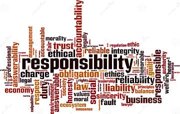 Responsibility word cloud stock vector. Illustration of authority ...