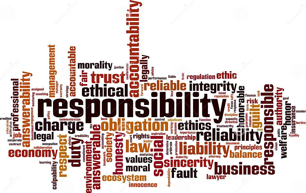 Responsibility word cloud stock vector. Illustration of authority ...