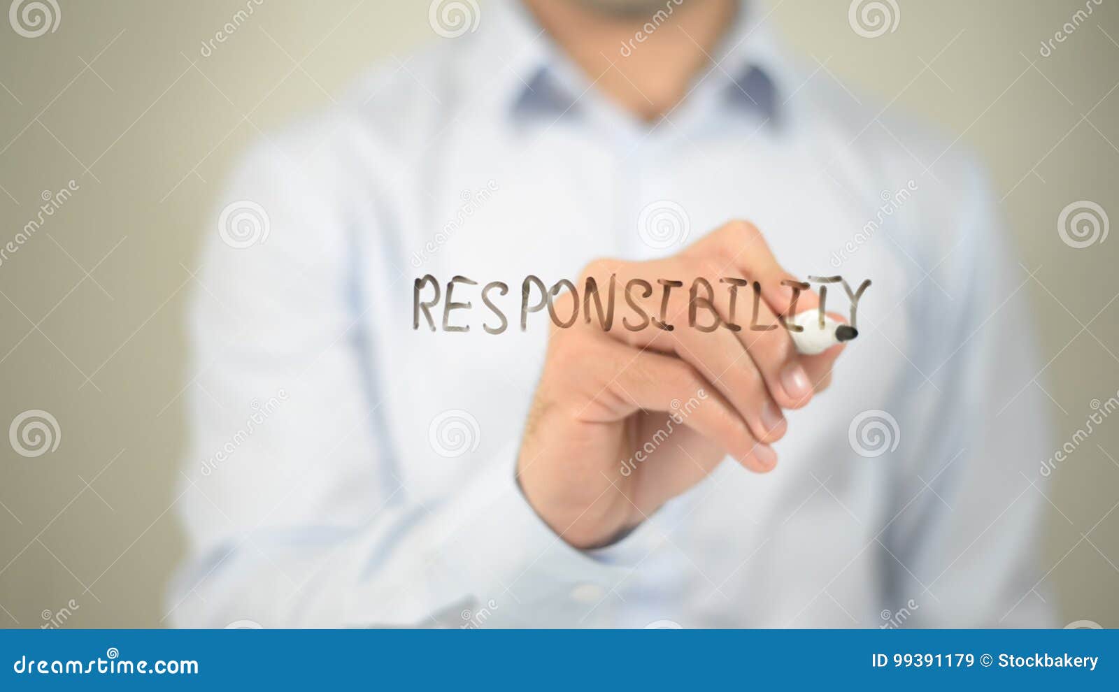 Responsibility, Writing on Transparent Screen Stock Image - Image of ...