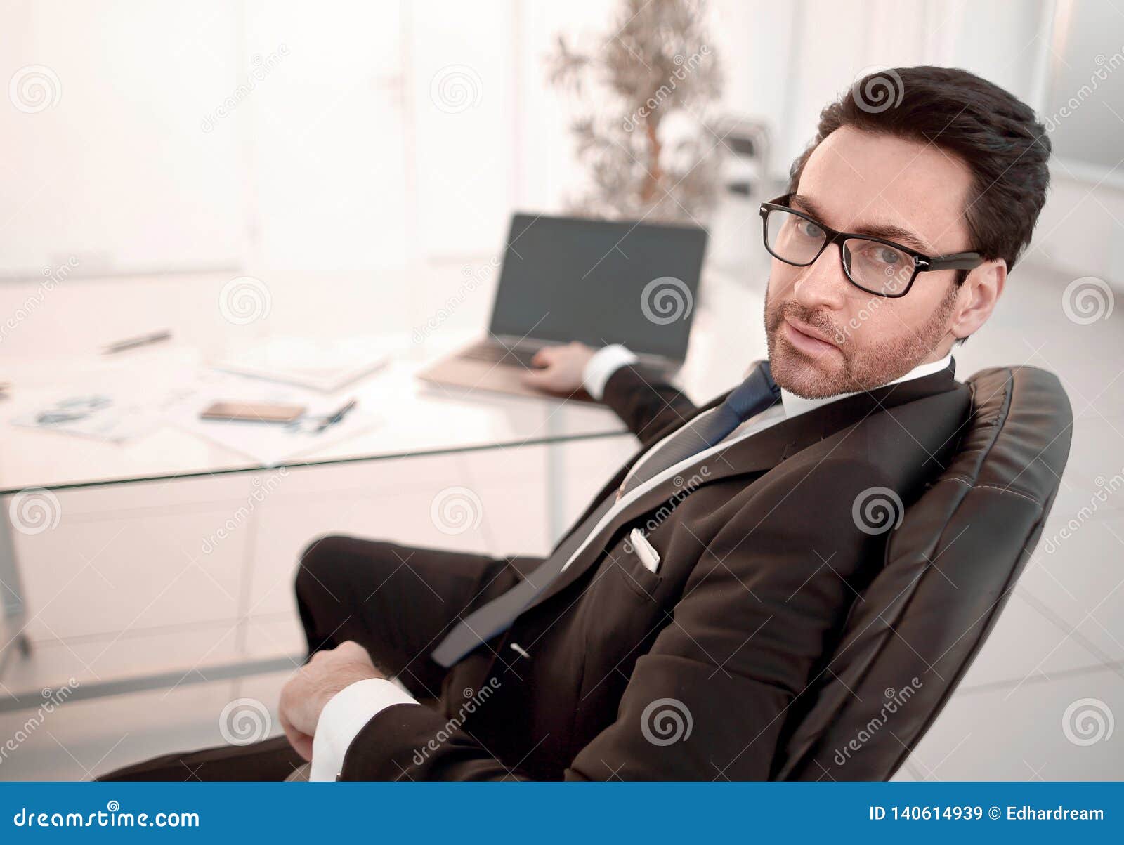Responsible Businessman Sitting at His Desk Stock Image - Image of ... Responsible Businessman Sitting at His Desk Stock Image - Image of ...