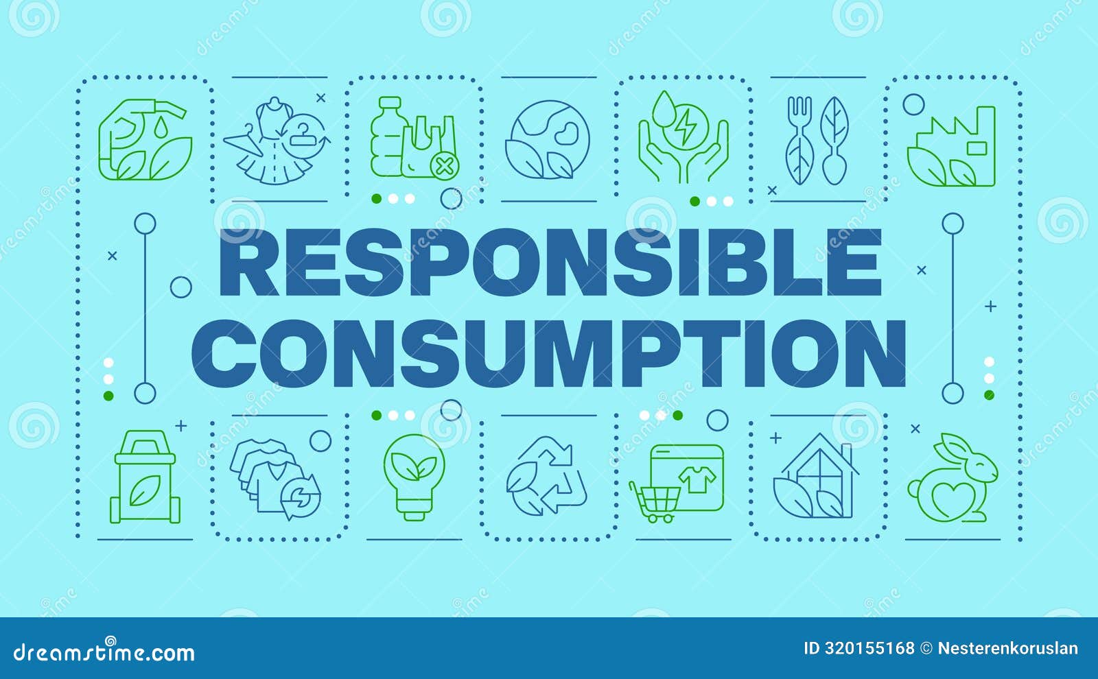 Responsible Consumption Light Blue Word Concept Stock Vector ...