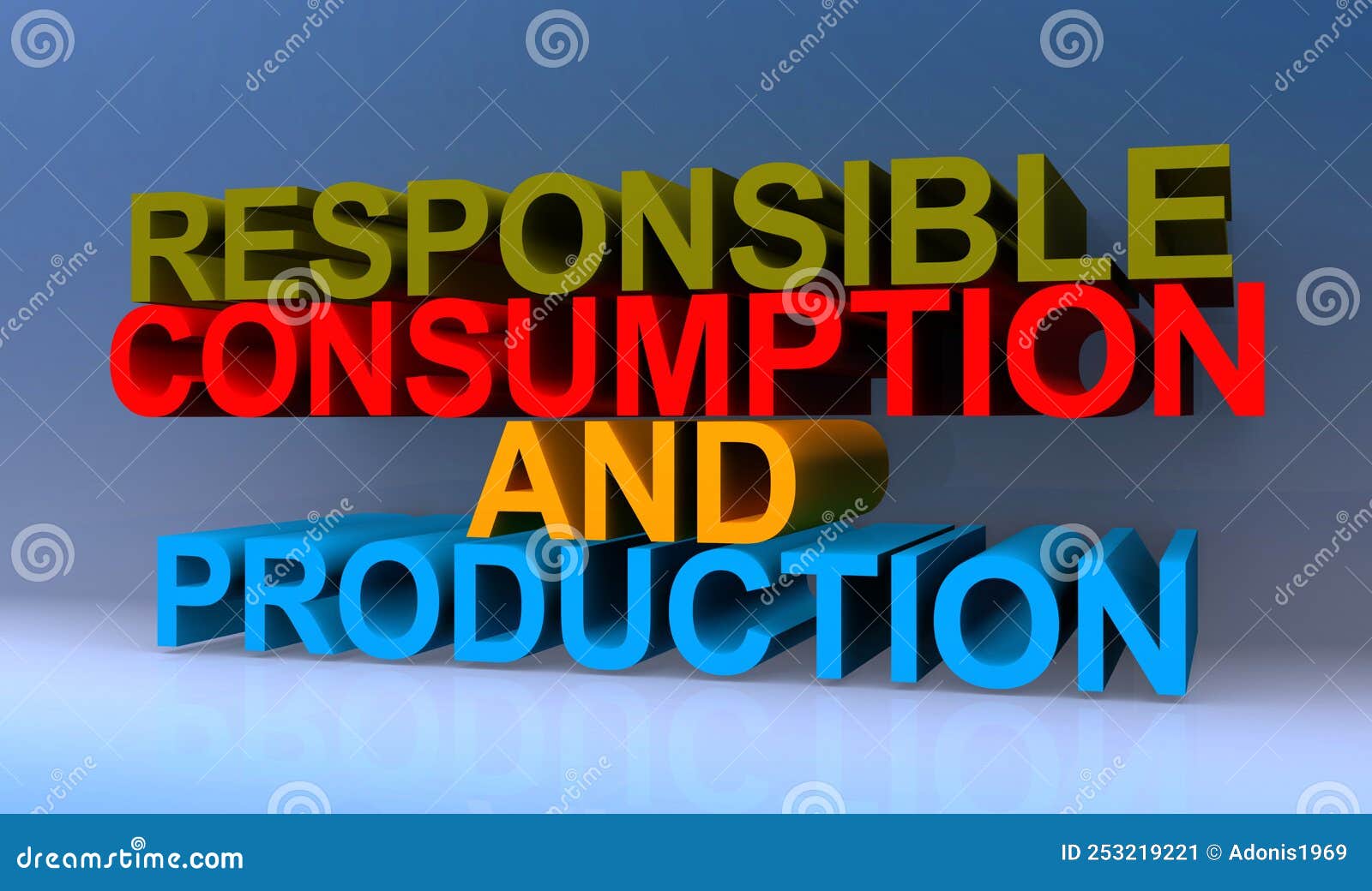 Responsible Consumption and Production on Blue Stock Illustration ...