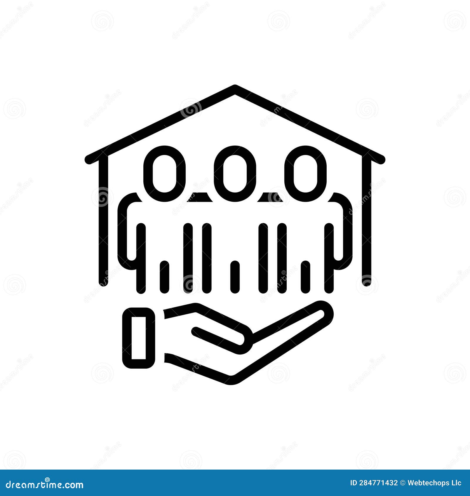 Black Line Icon for Responsible, Culpable and Hand Stock Vector ...