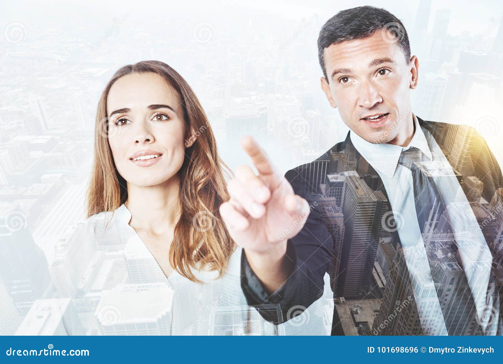 Responsible Manager Showing the Perspective To His Client Stock Photo ...