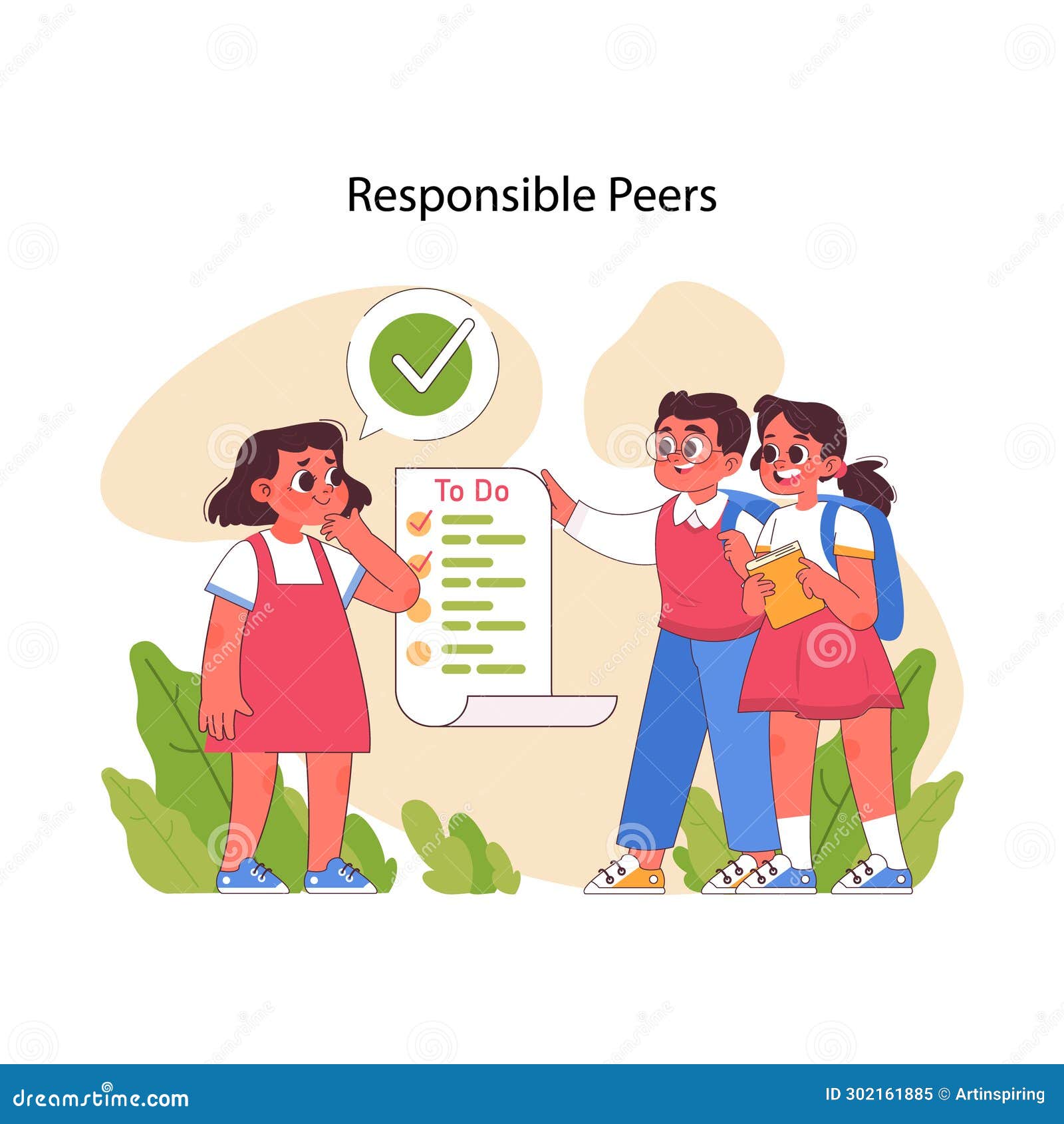 Responsible Peers Concept. Flat Vector Illustration Stock Illustration ...