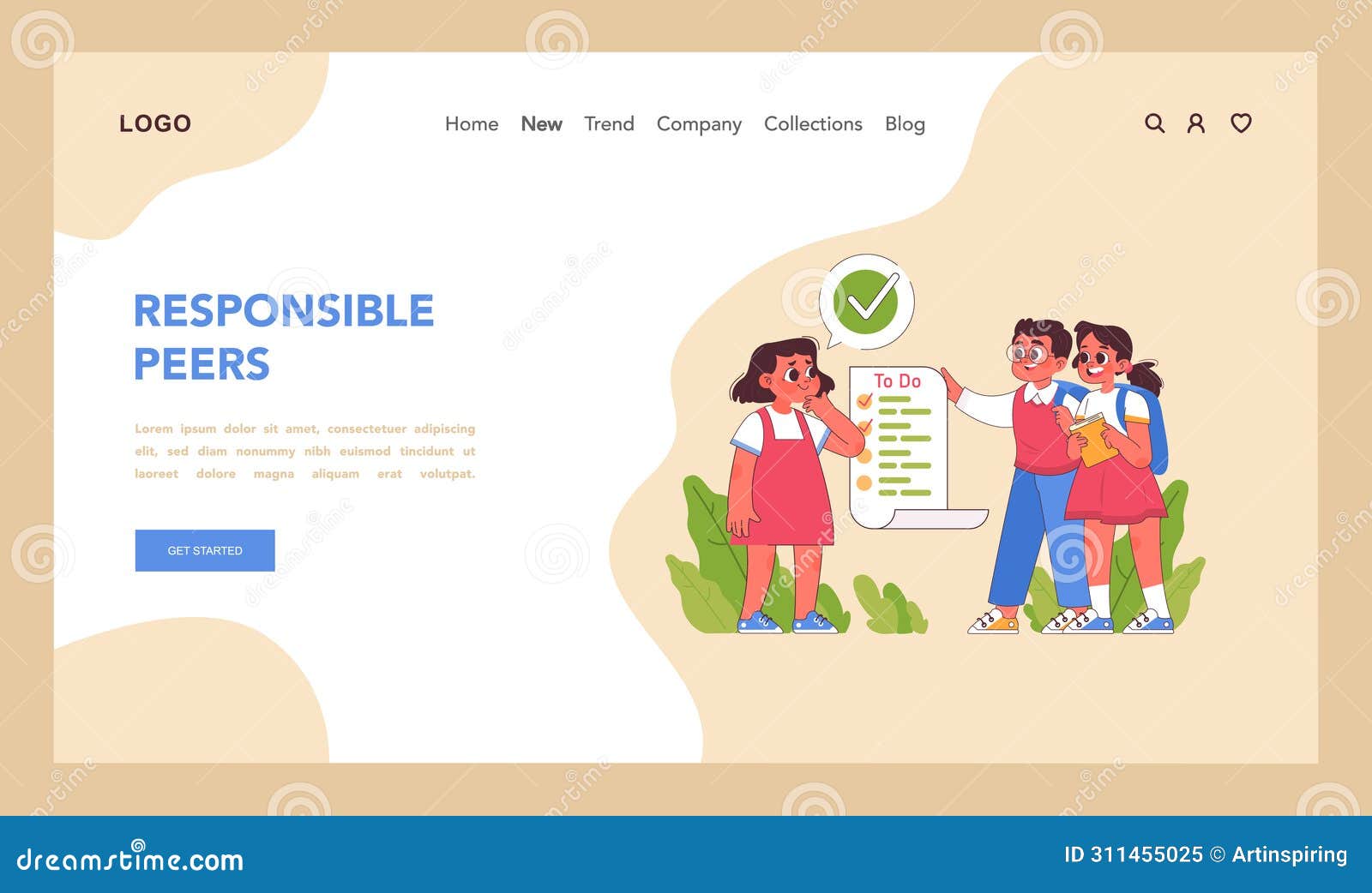 Responsible Peers Concept. Flat Vector Illustration Stock Vector ...