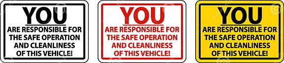 Responsible for Safe Operation Label Sign on White Background Stock ...