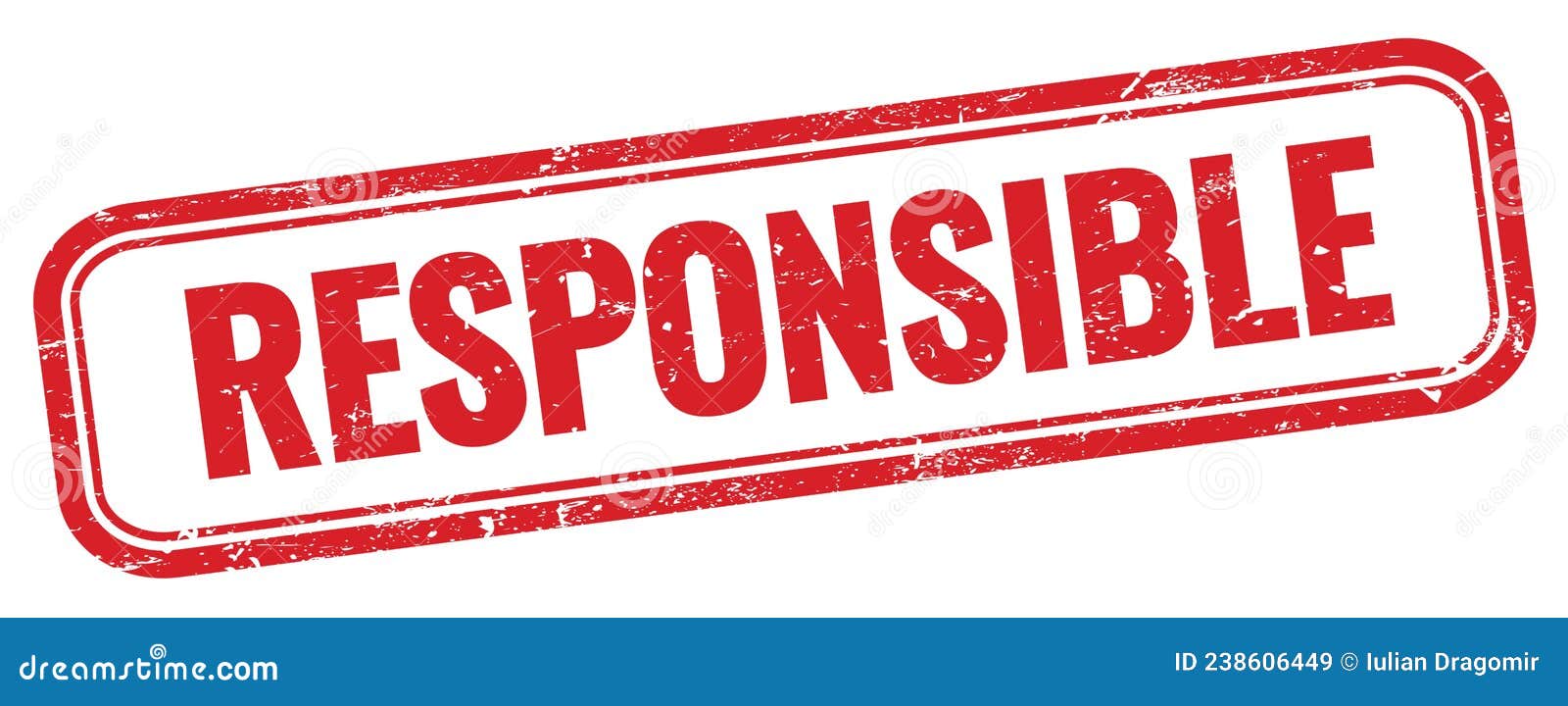 RESPONSIBLE Text on Red Grungy Stamp Stock Illustration - Illustration ...