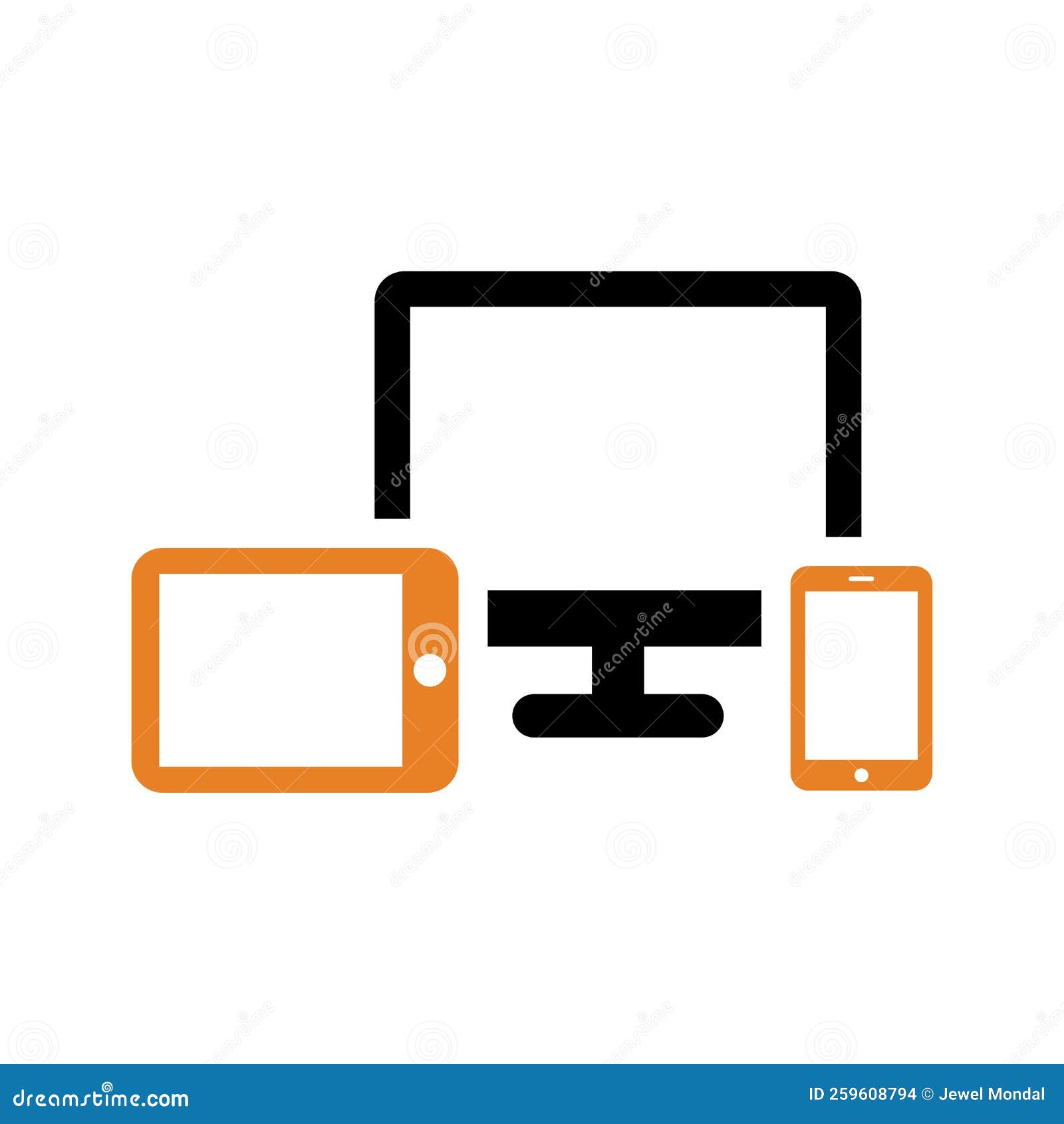 Responsive, Adaptive, Computer Icon. Simple Vector Sketch Stock ...