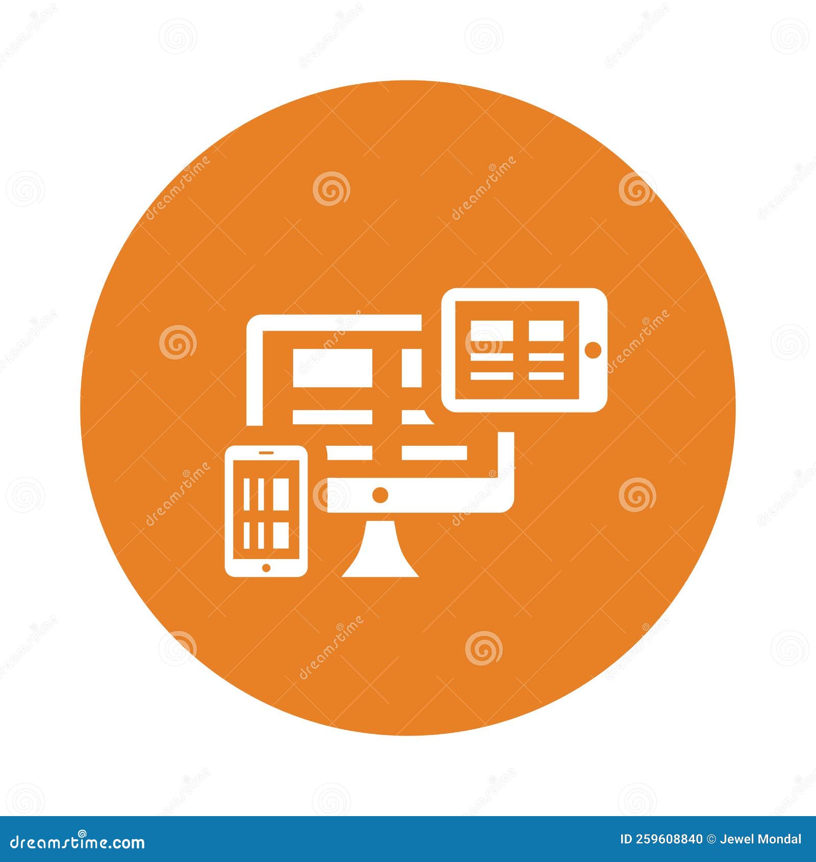 Responsive, Adaptive, Design Icon. Orange Vector Design Stock ...