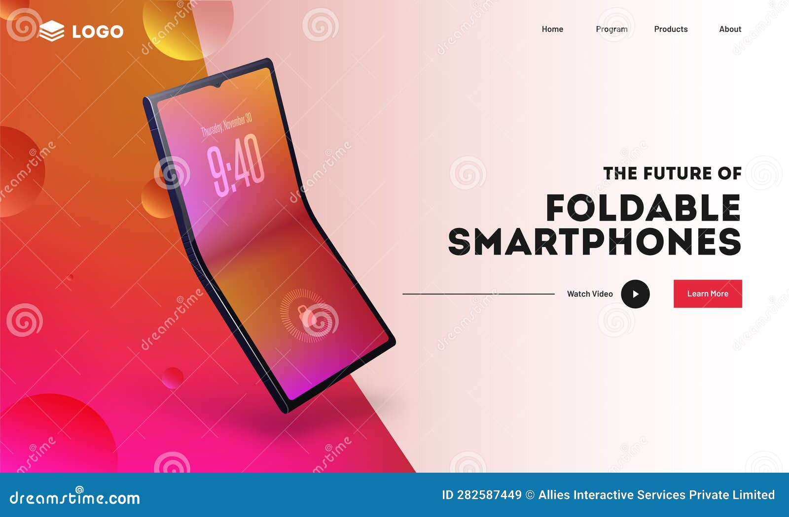 Responsive Banner or Landing Page Design with Realistic Foldable Stock ...