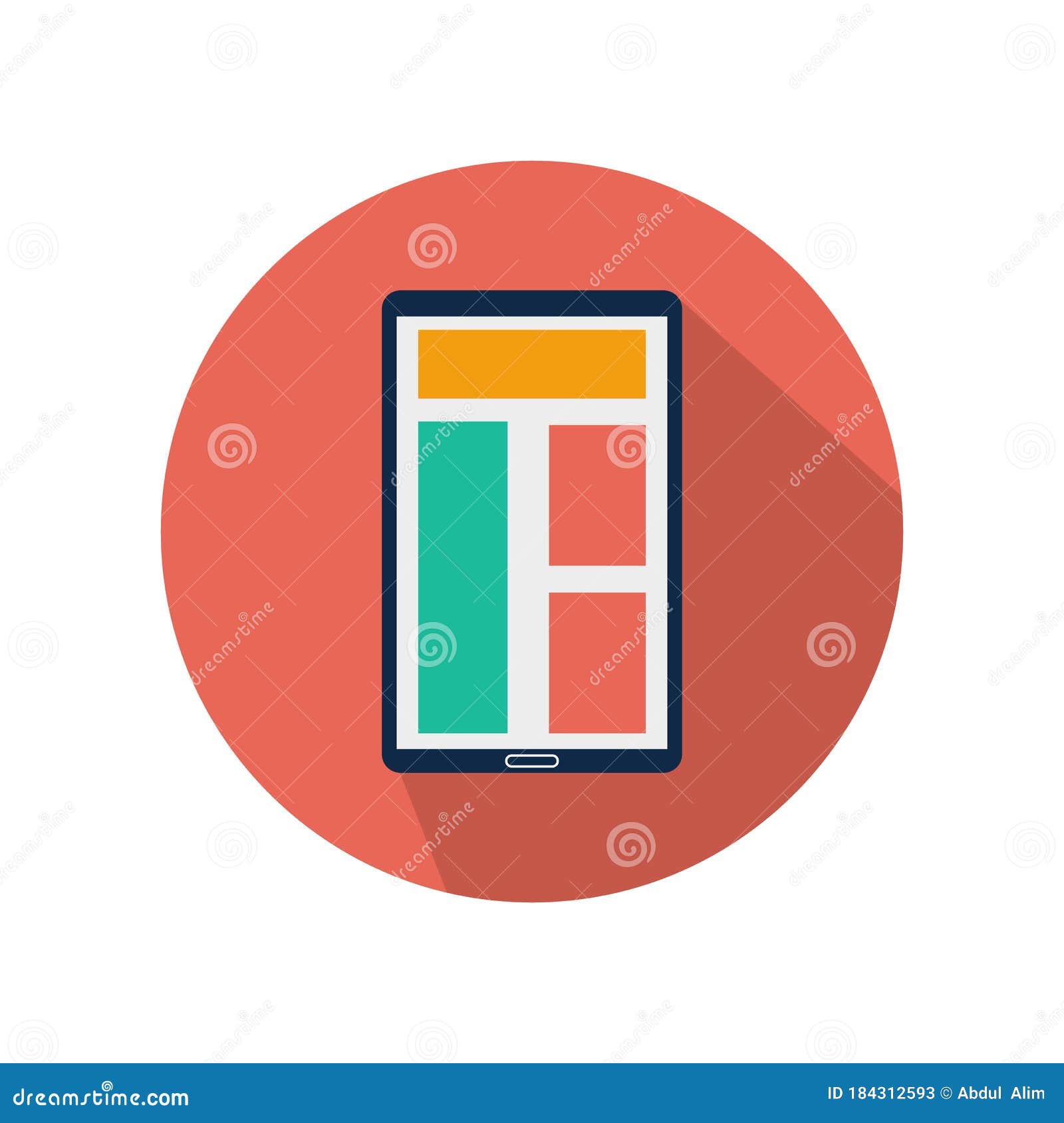 Responsive Color Mobile Tab Design Icon with White Background Stock ...