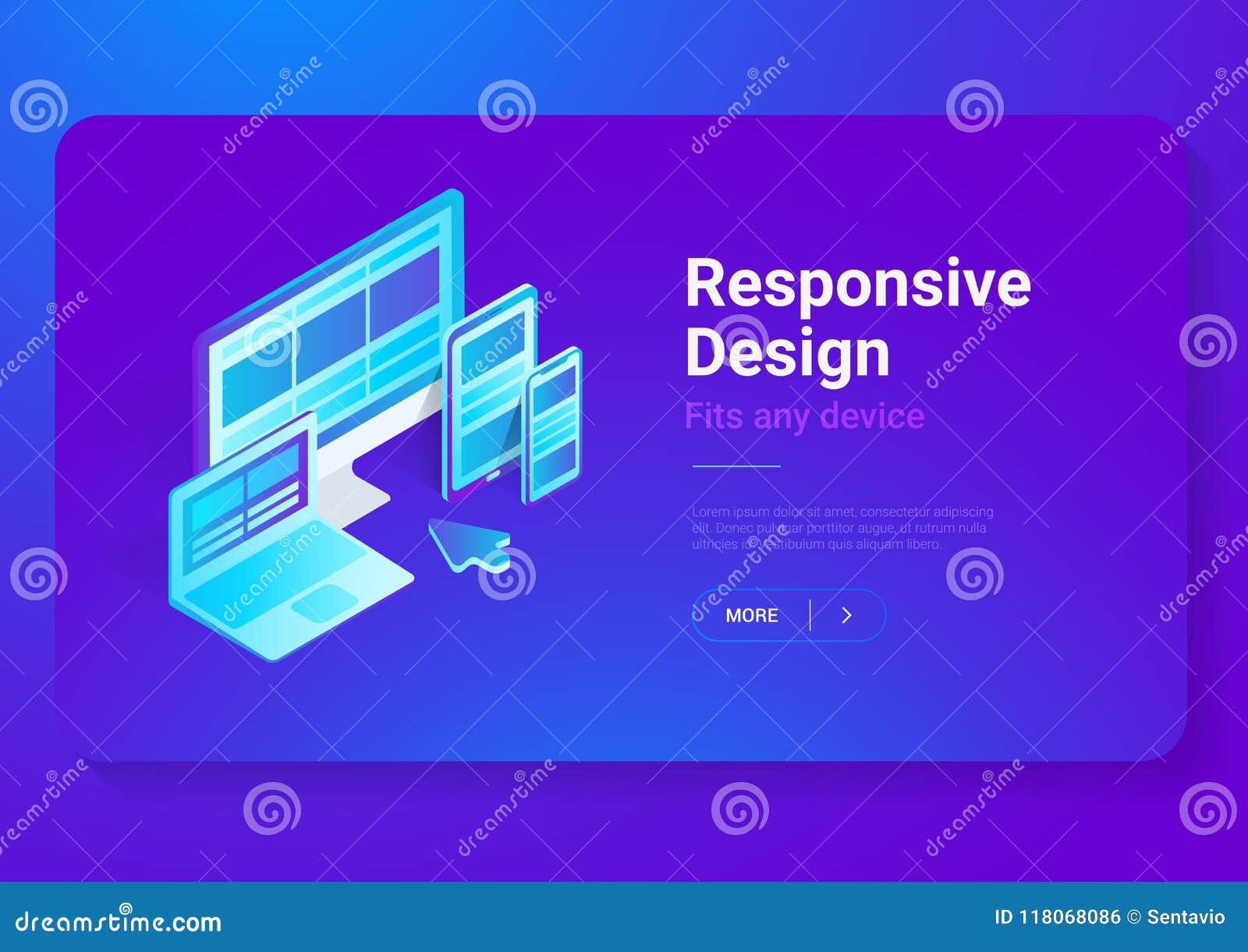 Responsive Design Computer Laptop Smartphone Isome Stock Vector ...