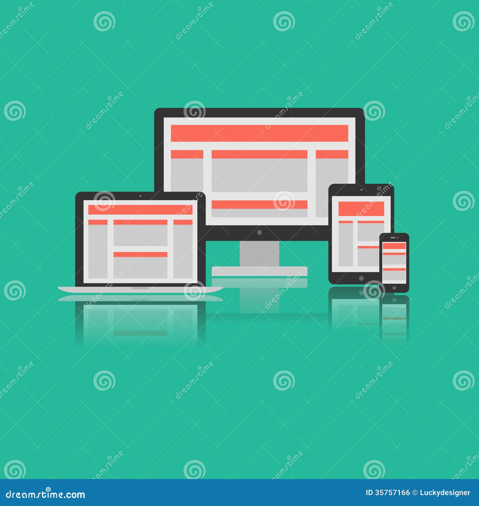 Responsive Design Concept. Vector Stock Vector - Illustration of flat ...