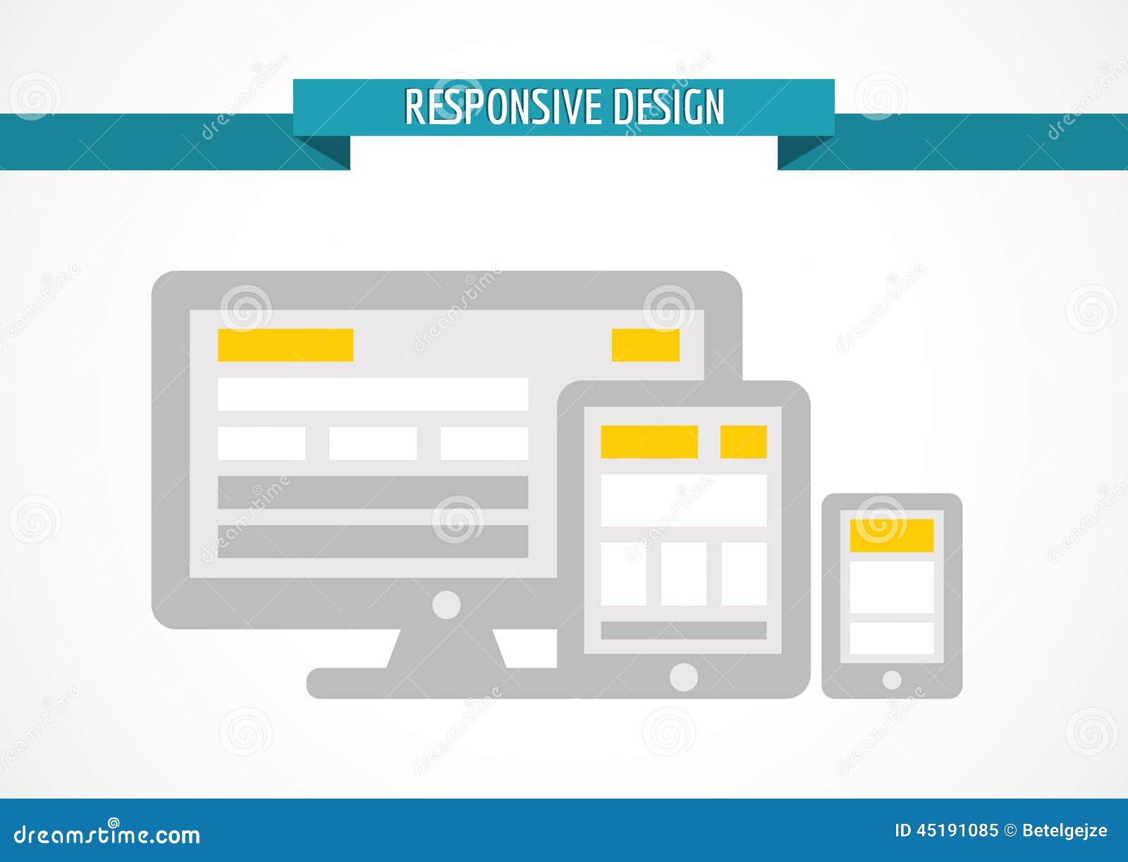 Responsive Design Concept for Web, Computer Screen, Tablet and S Stock ...