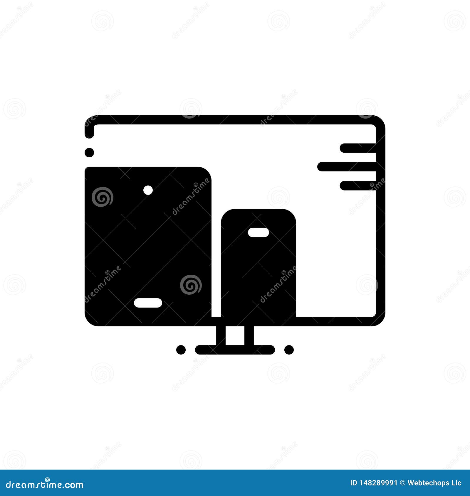 Black Solid Icon for Responsive Design, Communication and Business ...