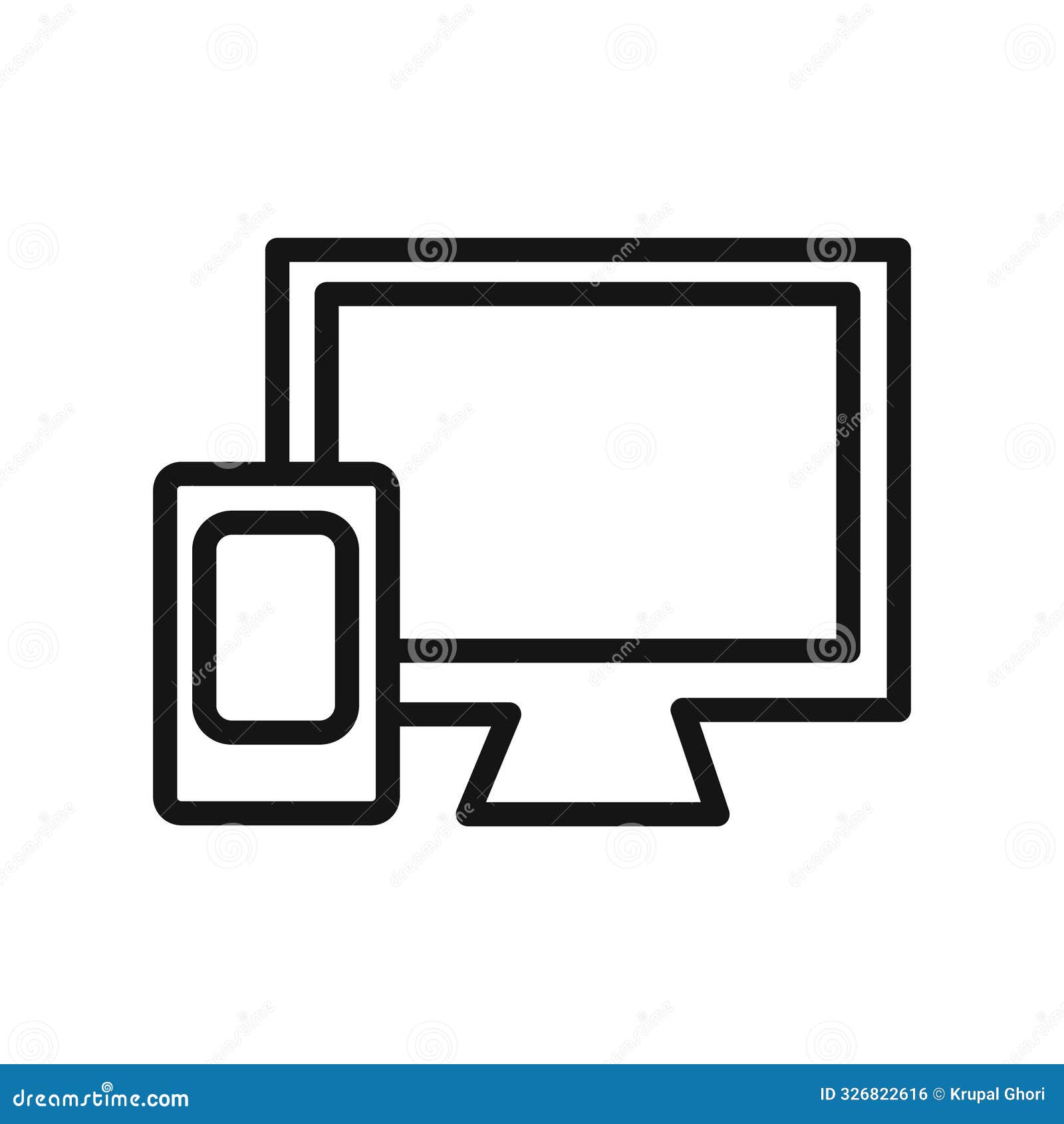Responsive Design Icon Linear Vector Graphics Sign Stock Illustration ...