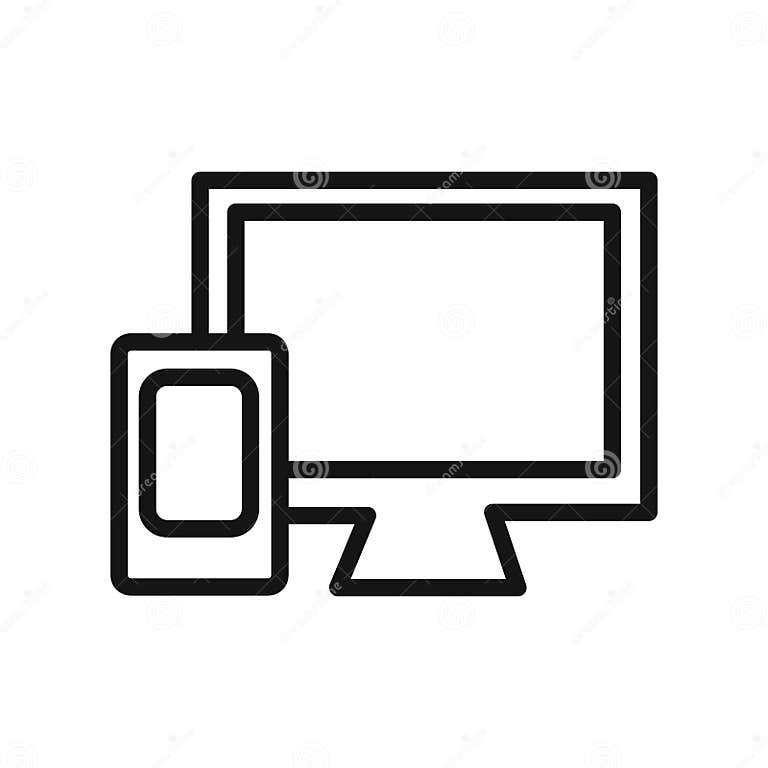 Responsive Design Icon Linear Vector Graphics Sign Stock Illustration - Illustration of ...