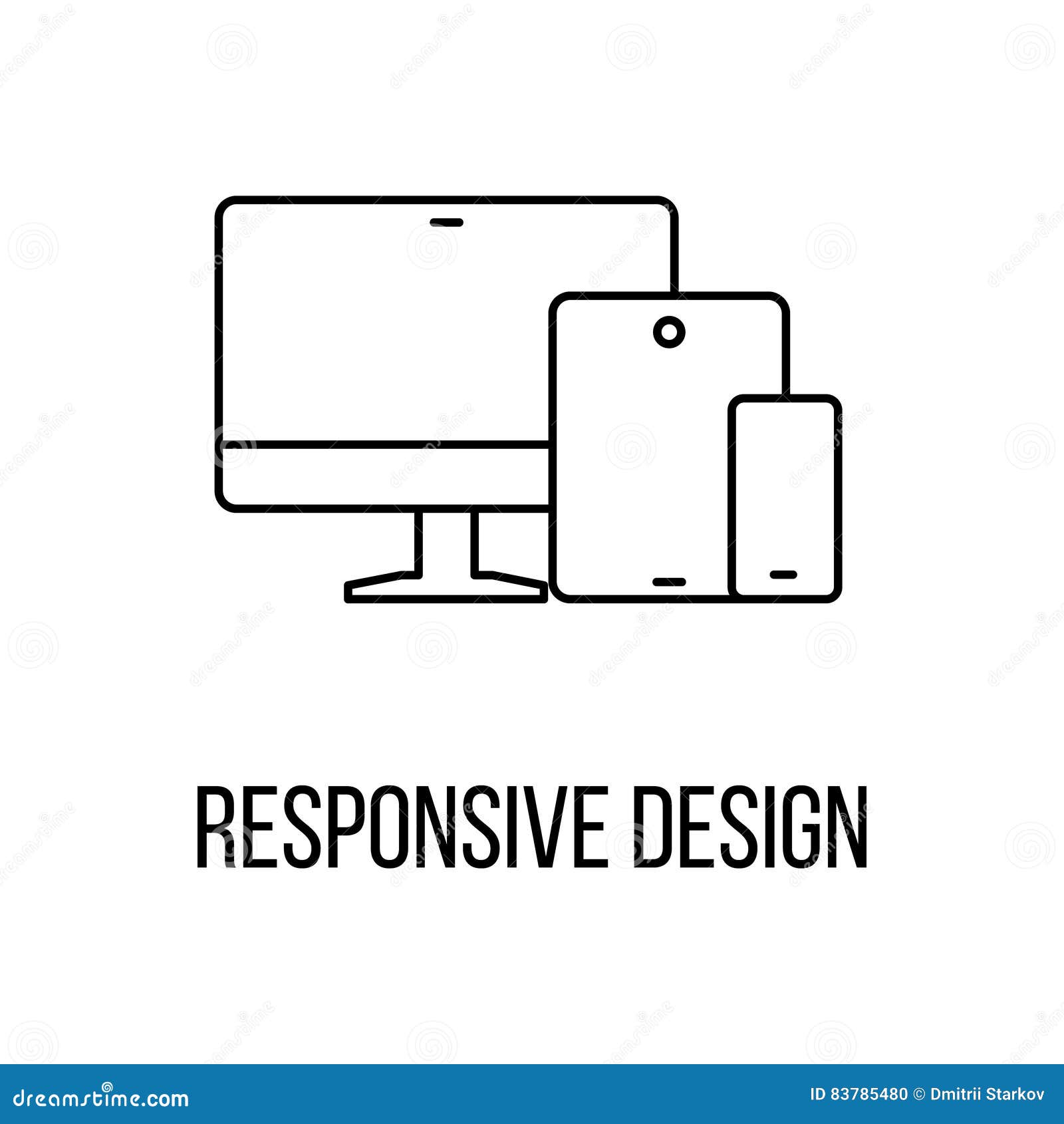 Responsive Design Icon Or Logo Line Art Style Stock Vector