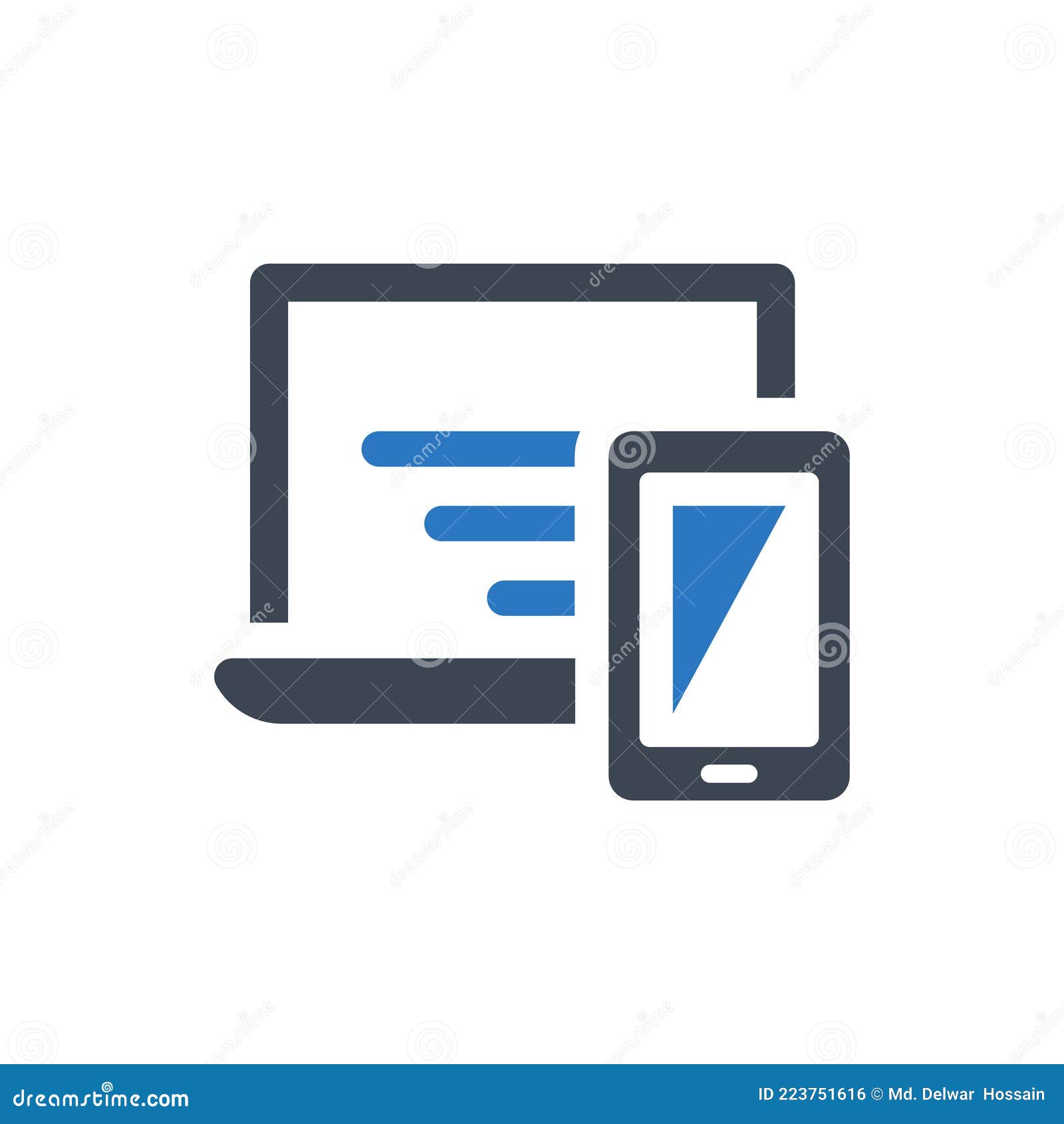 Responsive design icon stock vector. Illustration of symbol - 223751616