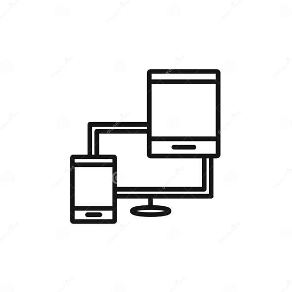 Responsive Design Icon Vector Set Collection for Web Stock Illustration ...