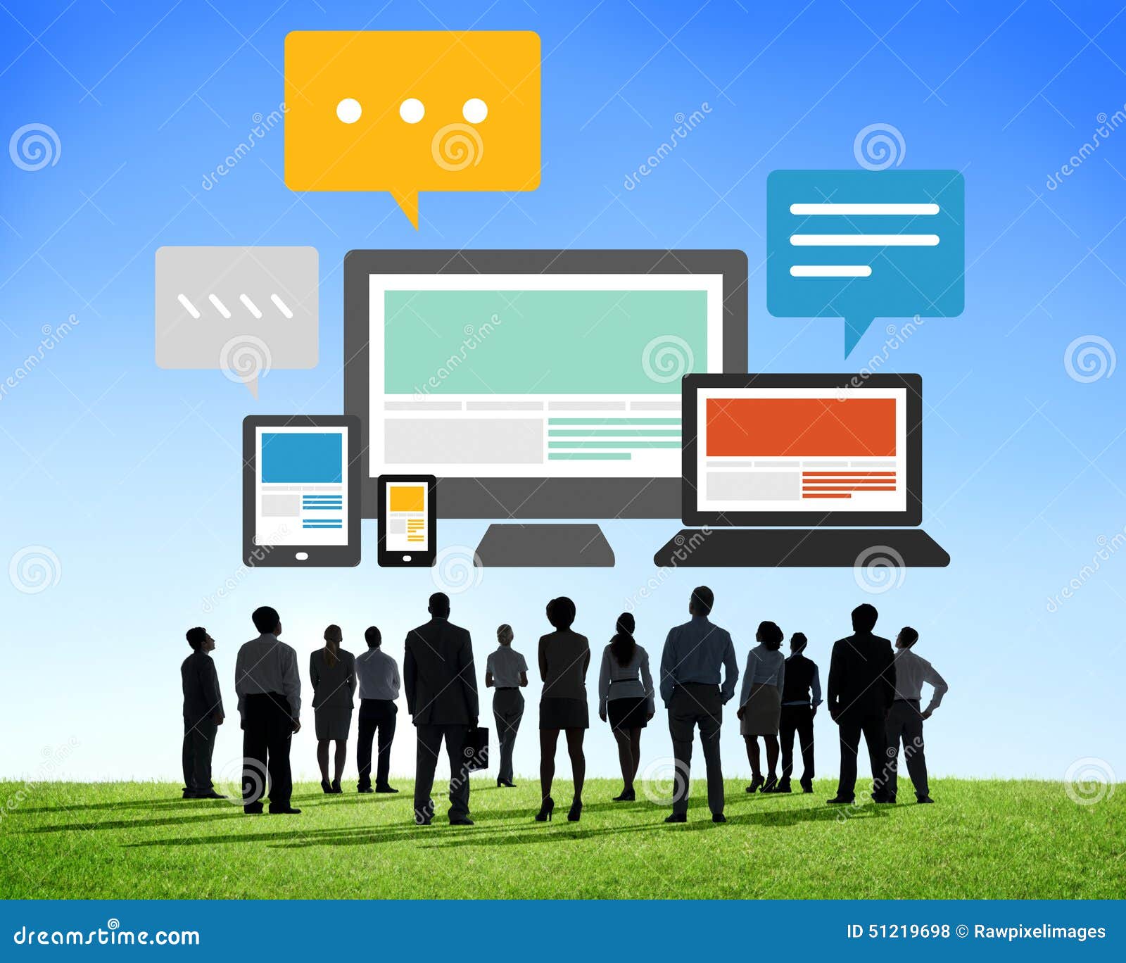 Responsive Design Internet Communication Technology Concept Stock ...