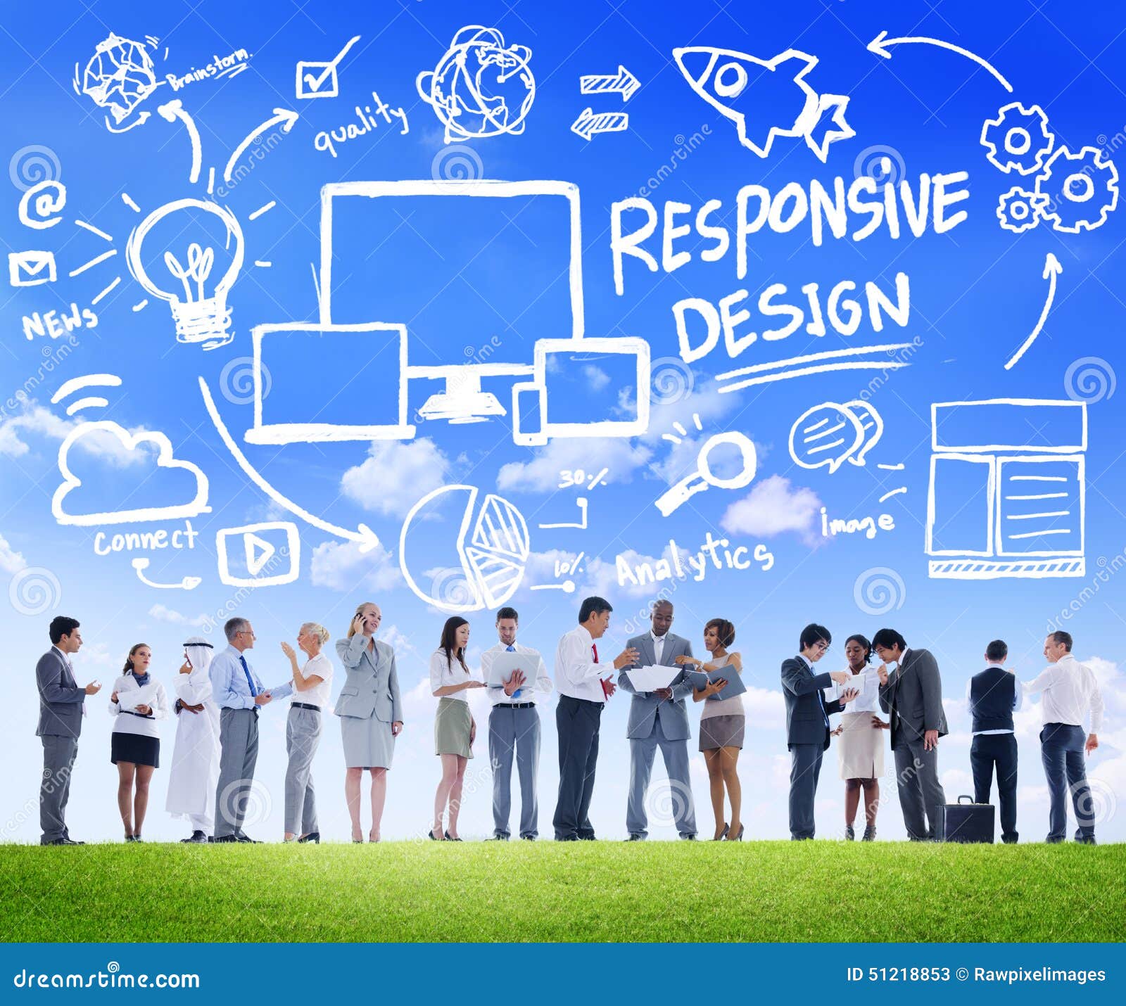 Responsive Design Internet Web Business People Communication Stock ...