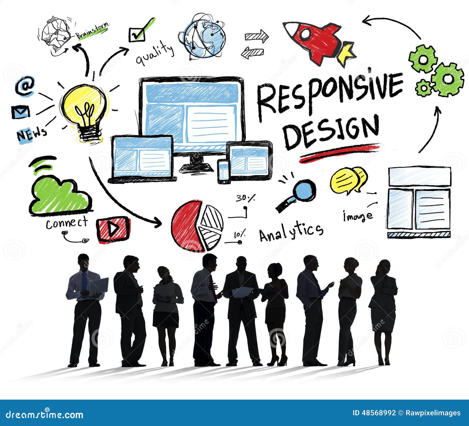 Responsive Design Internet Web Online Business Communication Con Stock ...