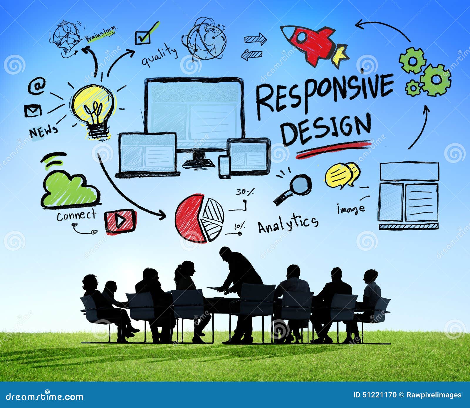 Responsive Design Internet Web Online Business Meeting Concept Stock ...