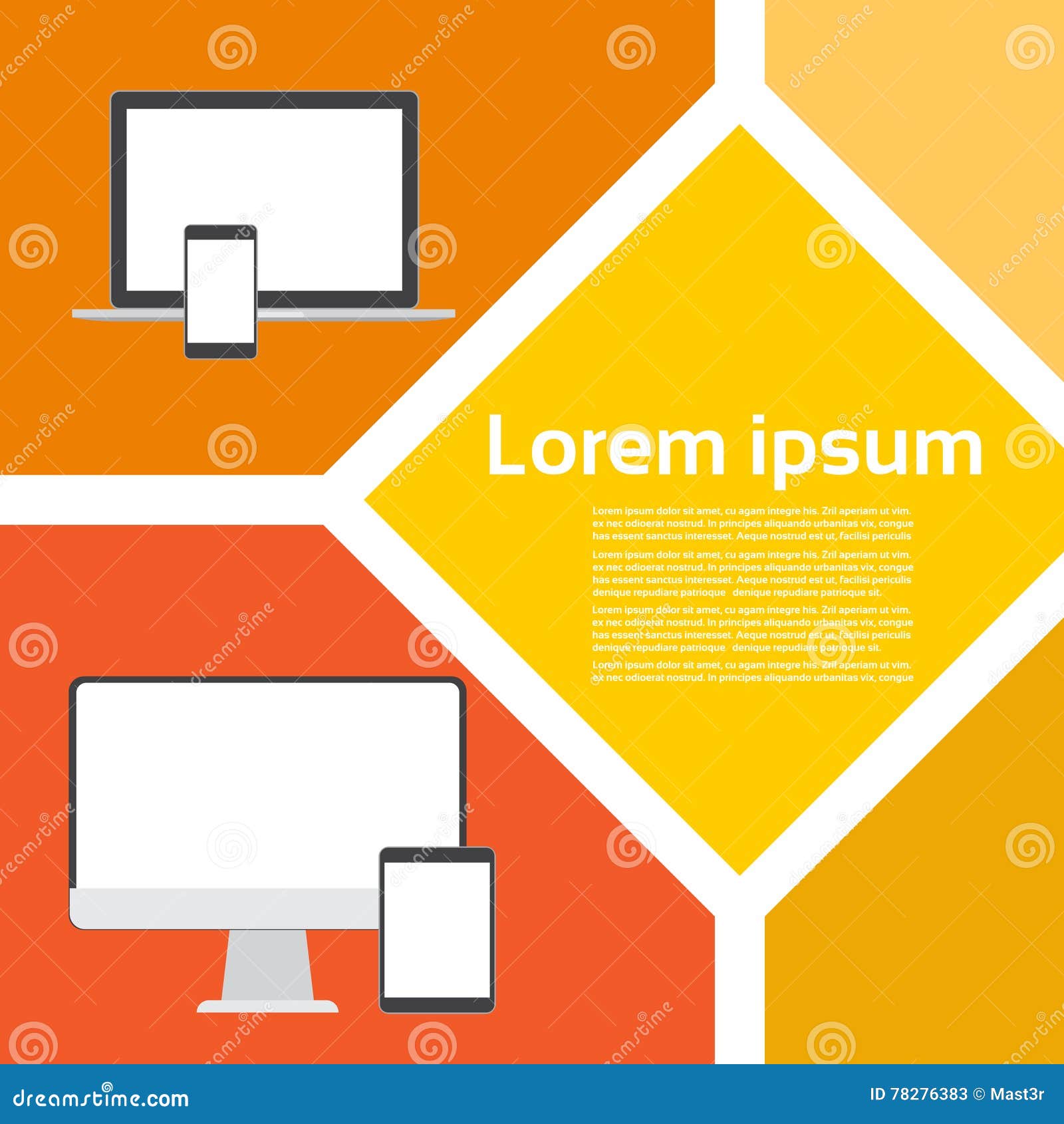 Responsive Design Laptop Phone Tablet Desktop Device Screen Size Stock ...