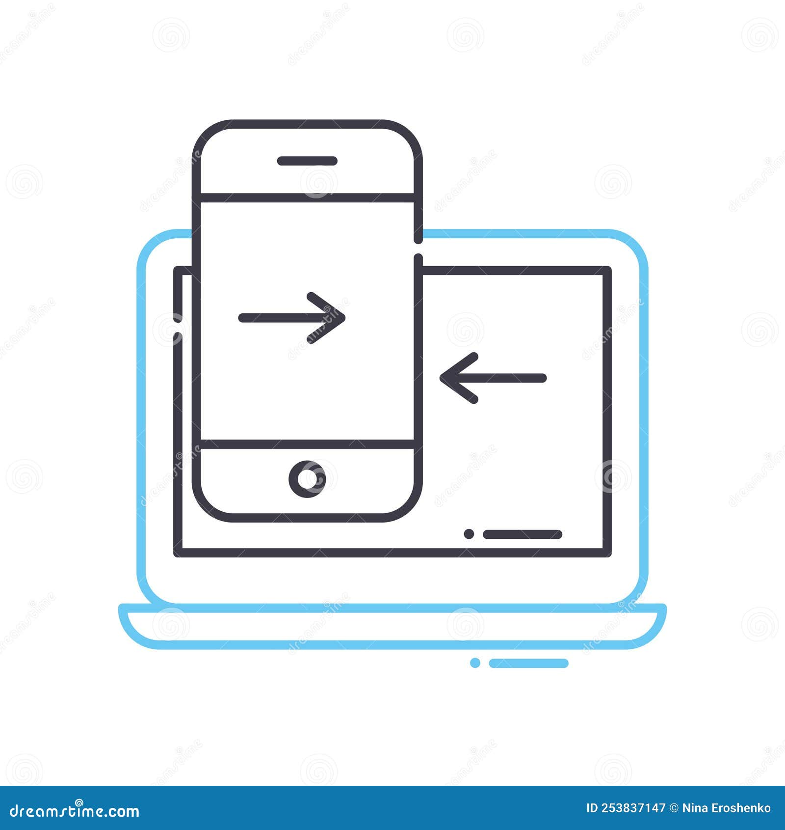 Responsive Design Line Icon, Outline Symbol, Vector Illustration ...