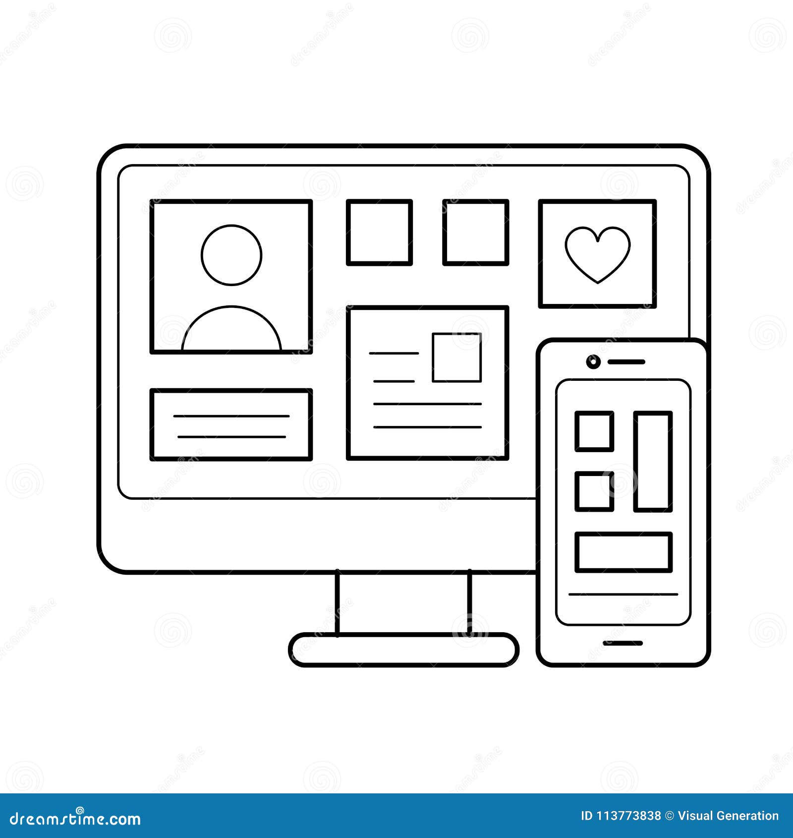 Responsive Design Line Icon. Stock Vector - Illustration of phone ... Responsive Design Line Icon. Stock Vector - Illustration of phone ...