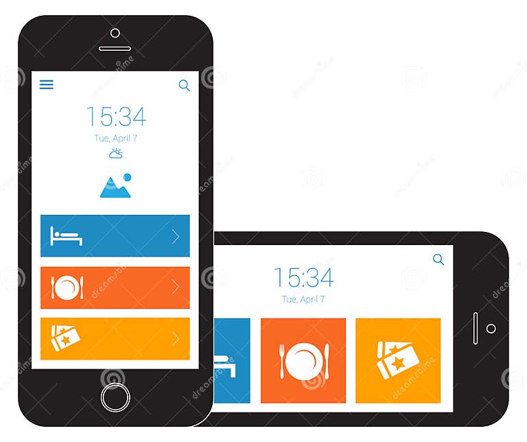 Responsive Design Mobile Wireframe Stock Vector - Illustration of phone ...