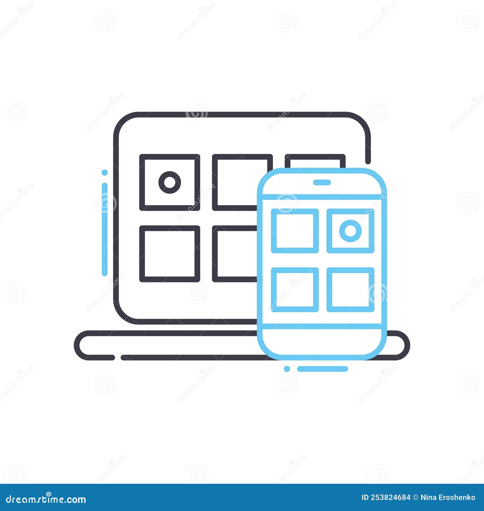 Responsive Design Page Line Icon, Outline Symbol, Vector Illustration ... Responsive Design Page Line Icon, Outline Symbol, Vector Illustration ...