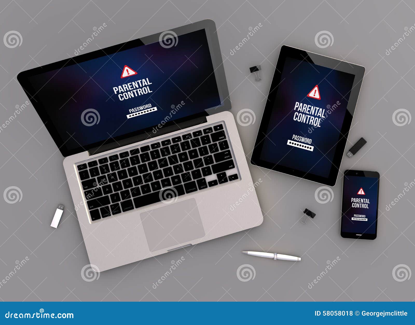 Parental Control Flat Infographics Vector Illustration | CartoonDealer ...