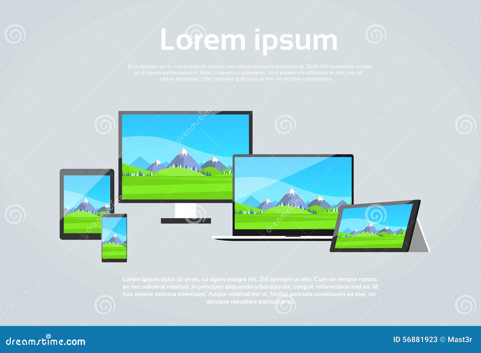 Responsive Design Photo Page Laptop Phone Tablet Stock Vector ...
